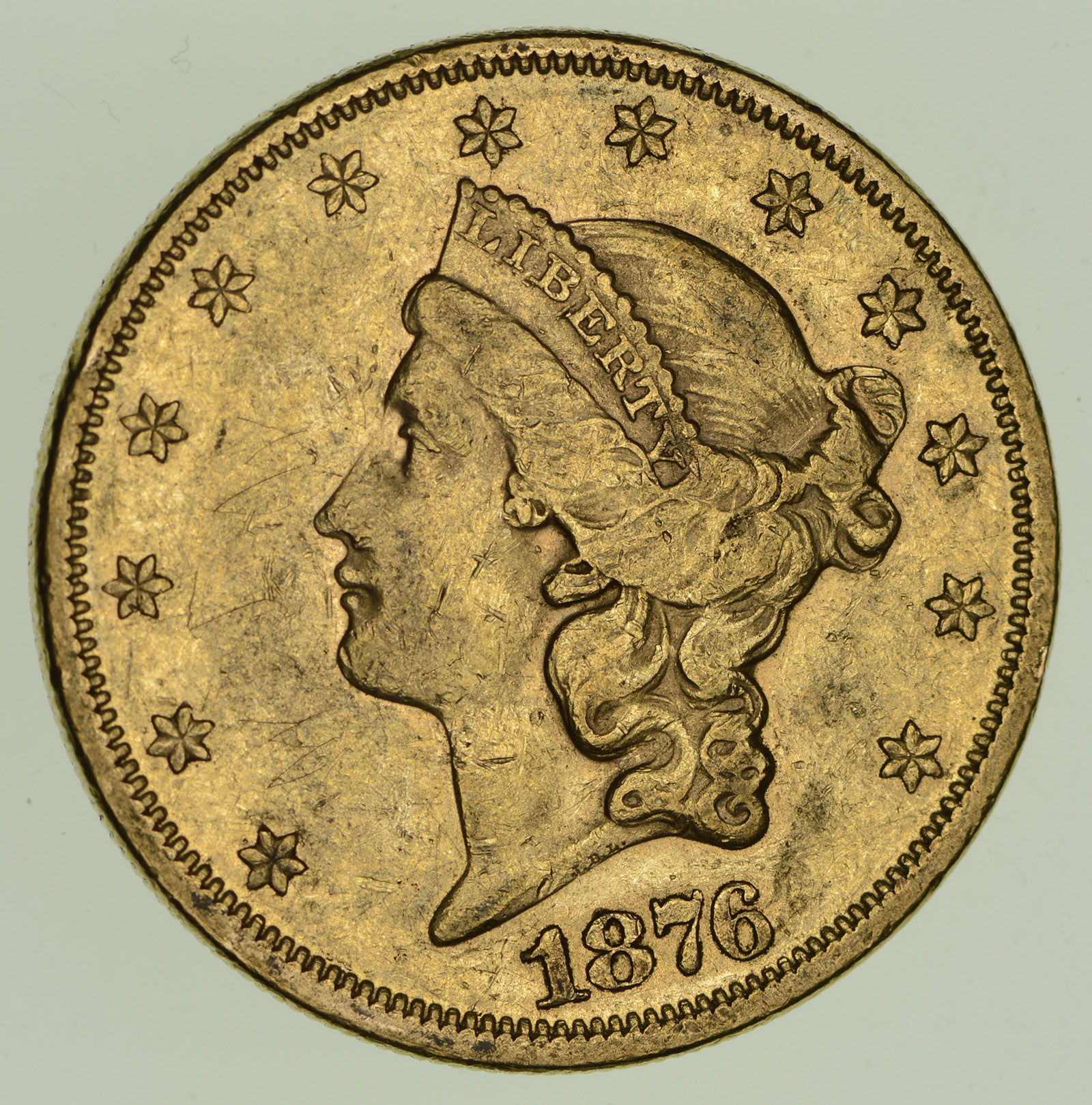 1876 $20.00 Liberty Head Gold Double Eagle - Circulated | Property Room