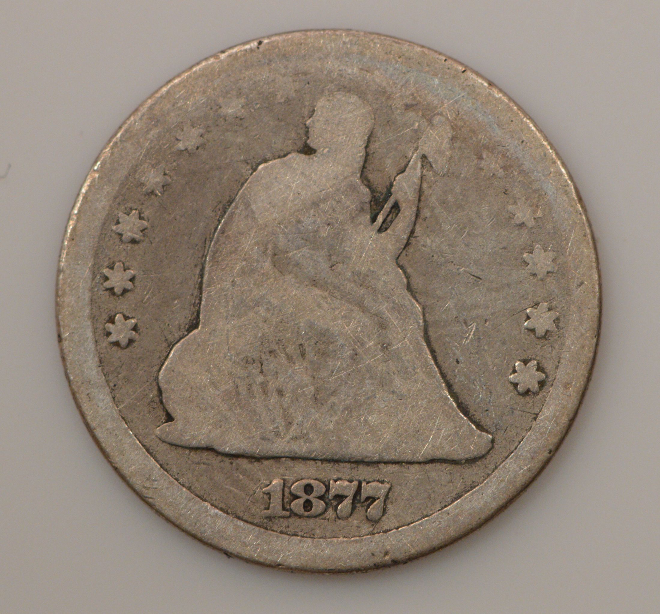 1877 Liberty Seated Quarter Dollar, Variety 4 | Property Room