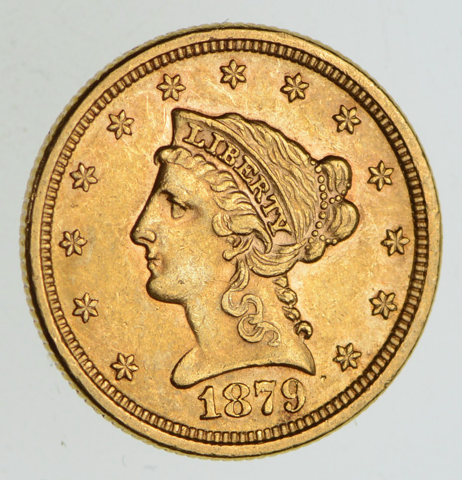 1879 $2.50 Liberty Head Gold Quarter Eagle - Not Circulated | Property Room