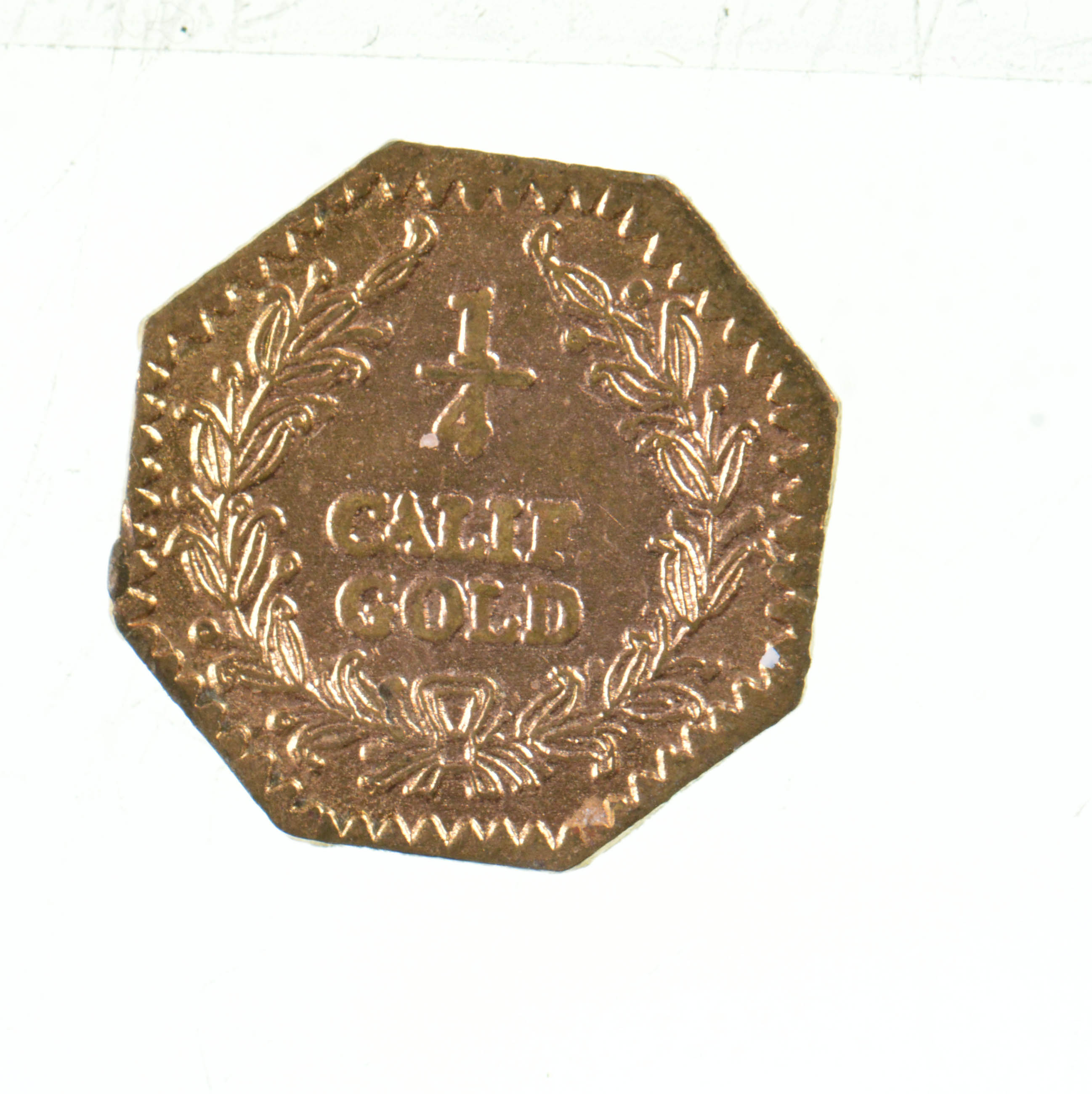 1881 Indian Head Octagonal California Gold Rush Souvenir Token ...