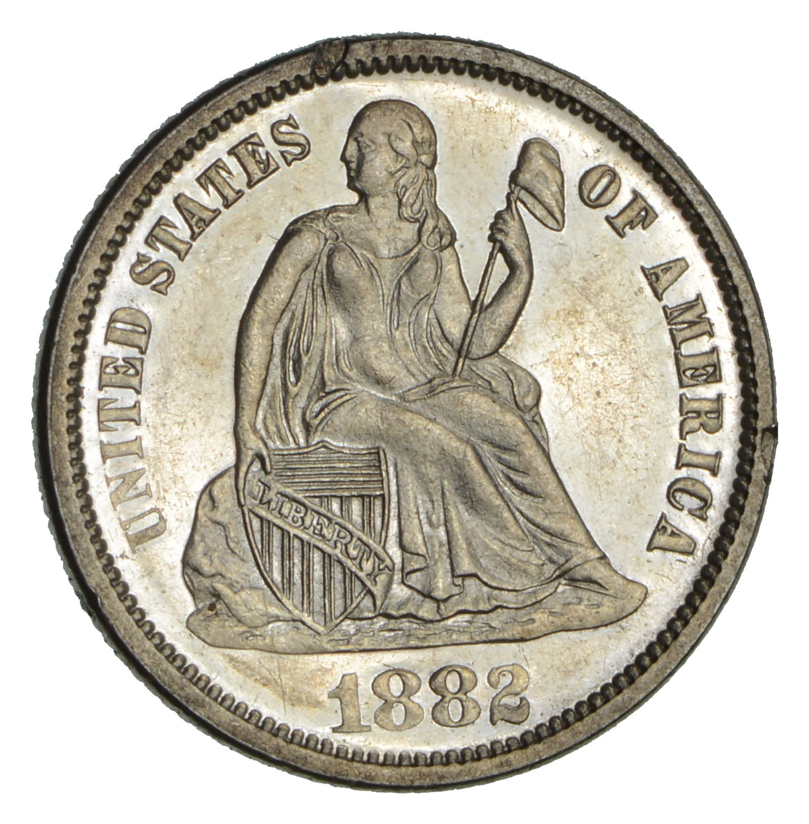 1882 Seated Liberty Dime - PROOF | Property Room