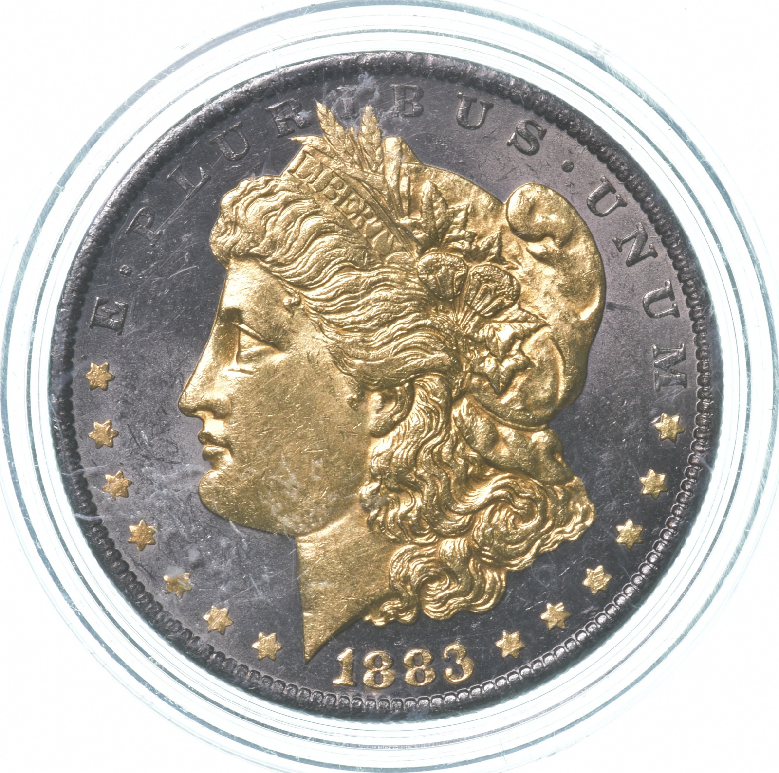 1883-O Morgan Silver Dollar Gold Overlay | Property Room