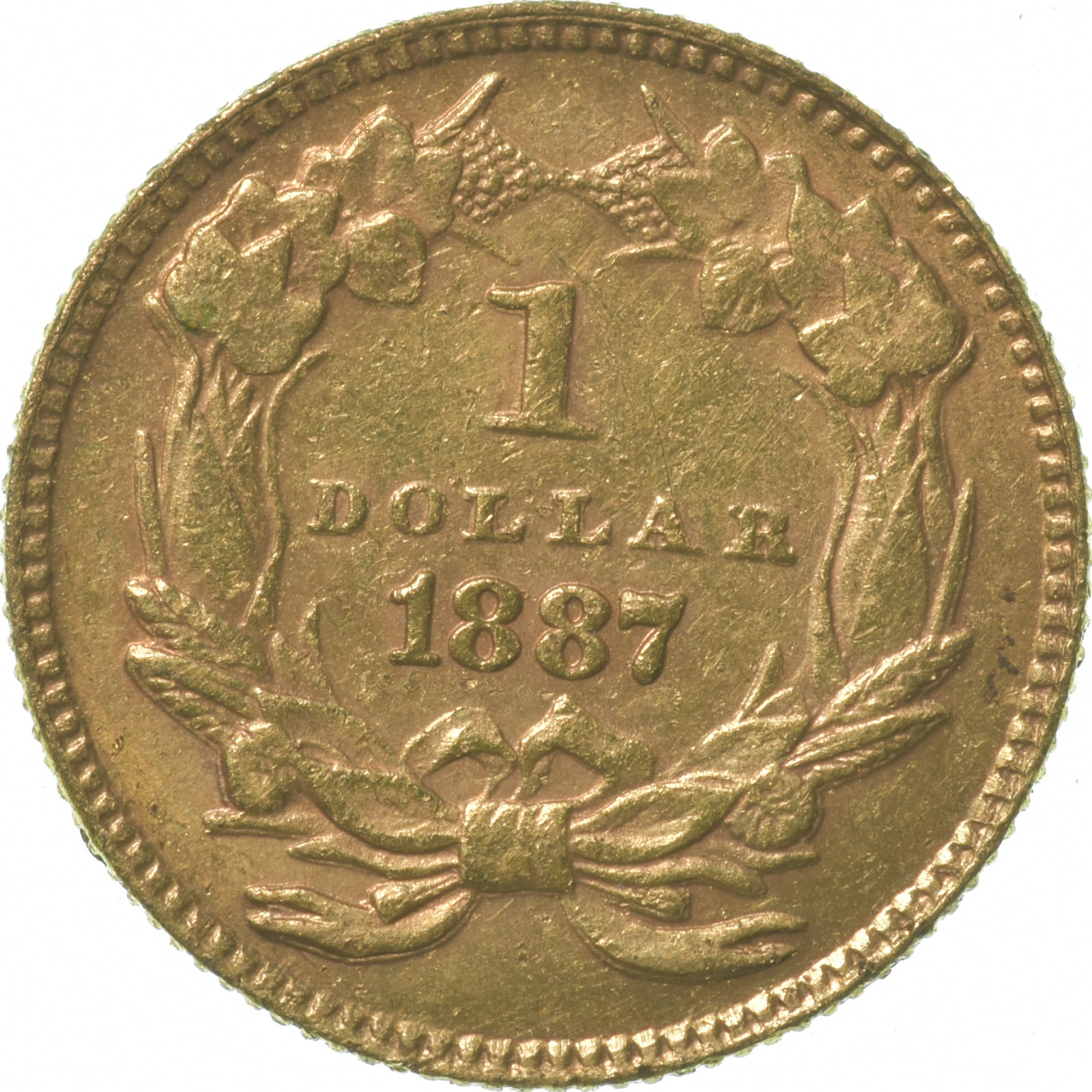 1887 $1 Indian Princess Head Gold Dollar Piece Charles Coin Collection ...