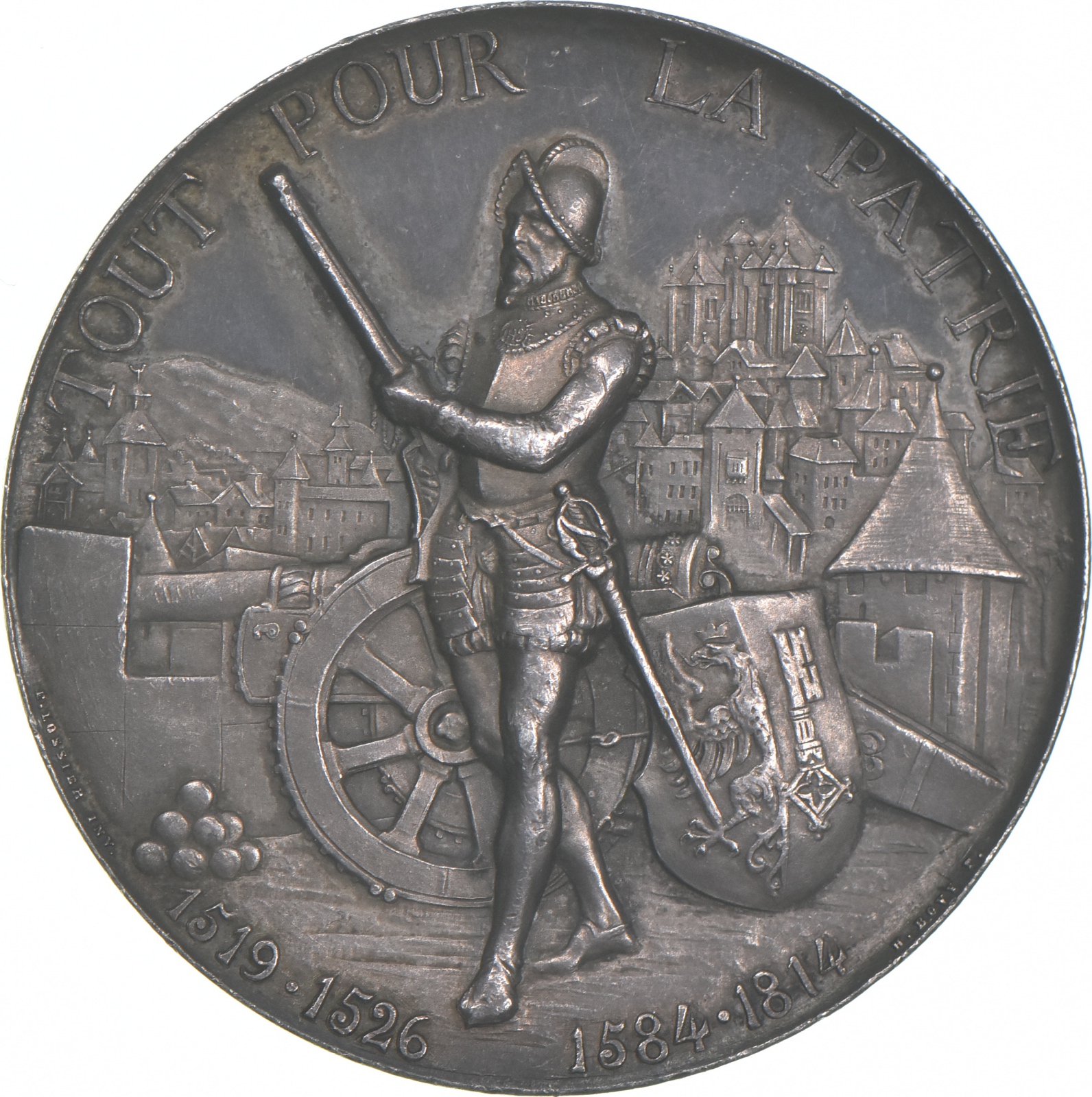 1887 Geneva, Switzerland Federal Shooting Contest Silver Medal Swiss ...