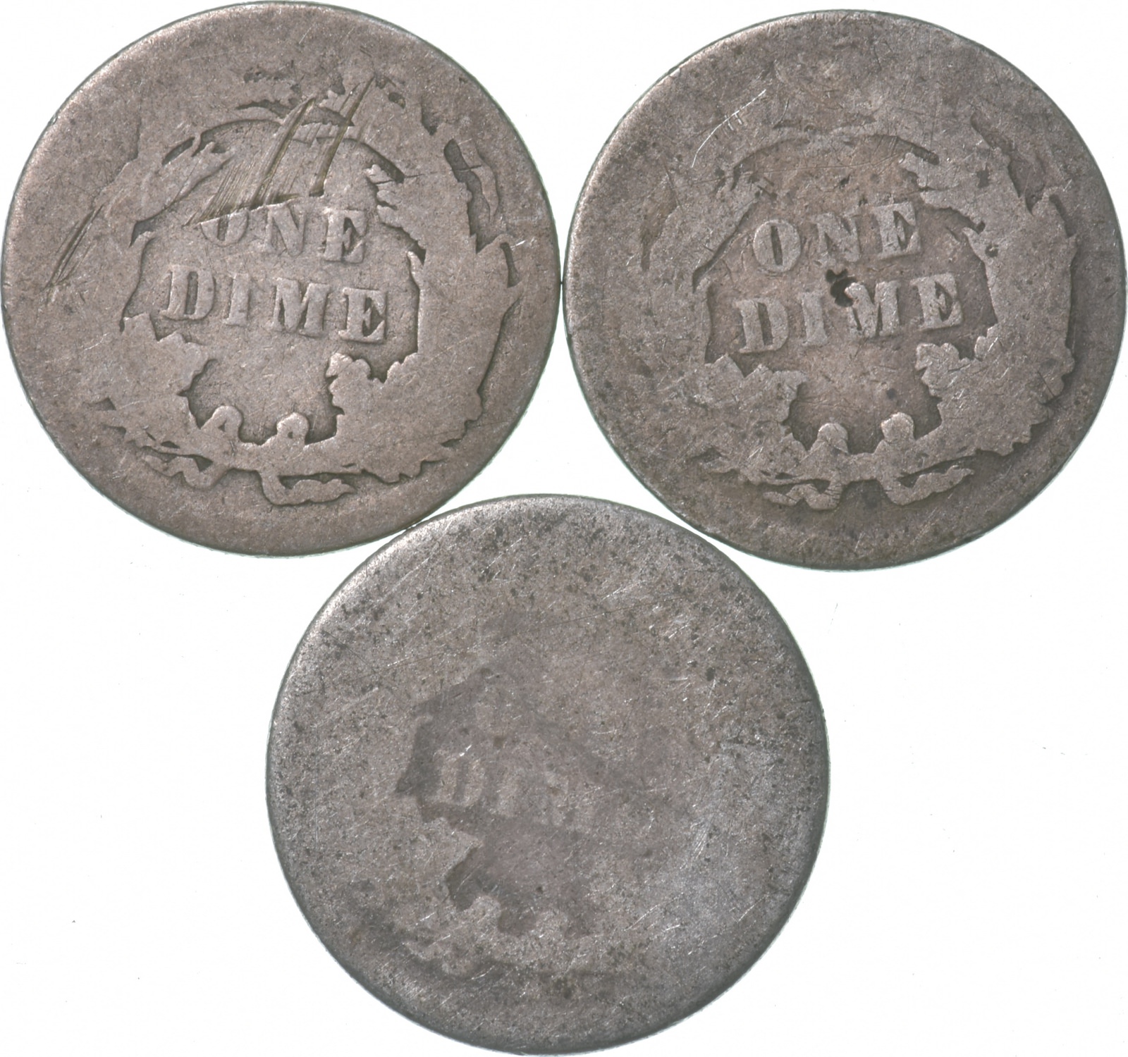 1888 1878 1877 Lot 3 Seated Liberty Dimes Collection | Property Room