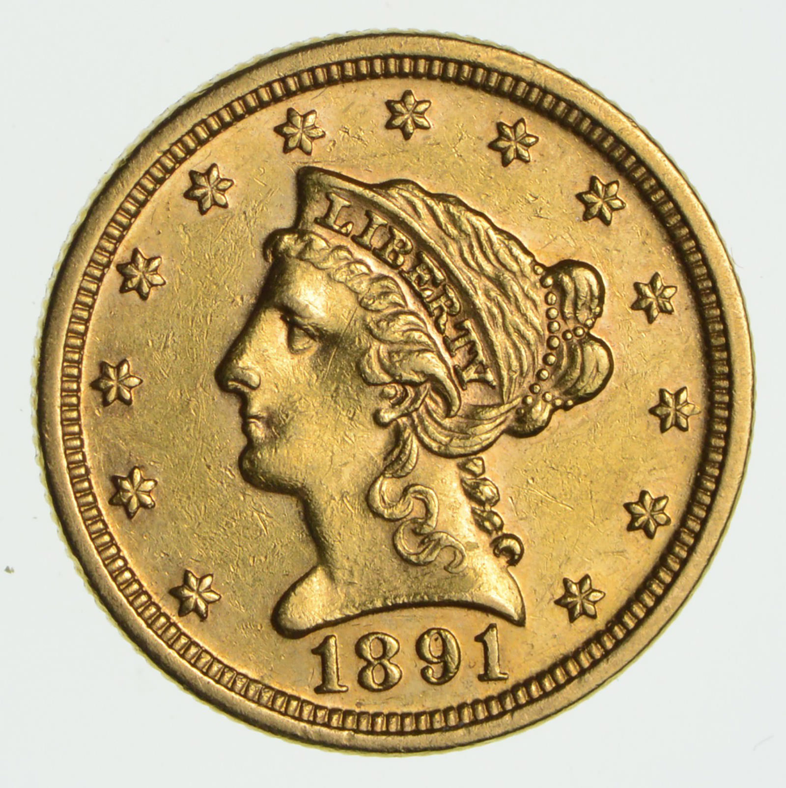 1891 $2.50 Liberty Head Gold Quarter Eagle - Better Date | Property Room