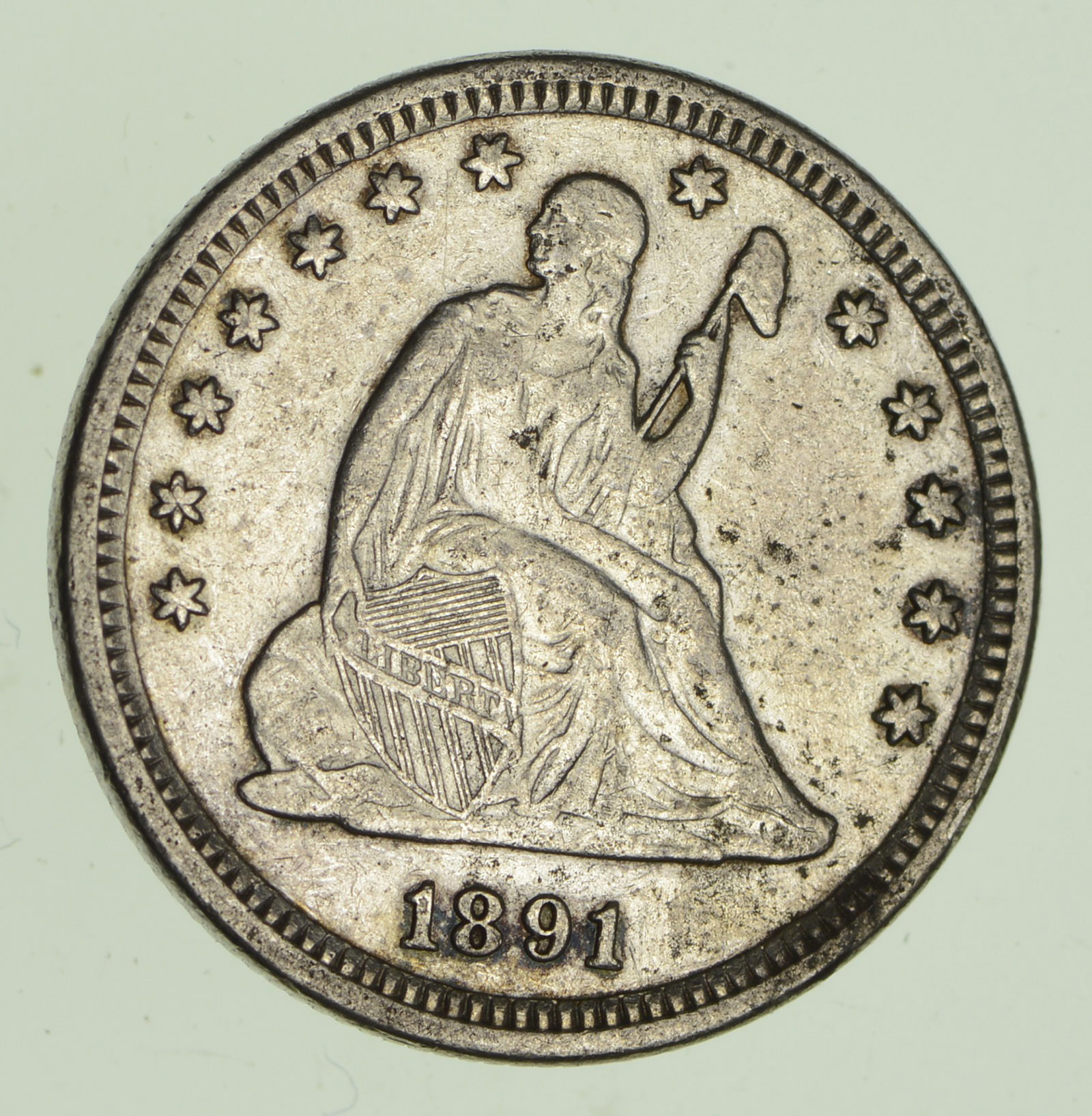 1891 Seated Liberty Silver Quarter - Variety 4 - Circulated | Property Room