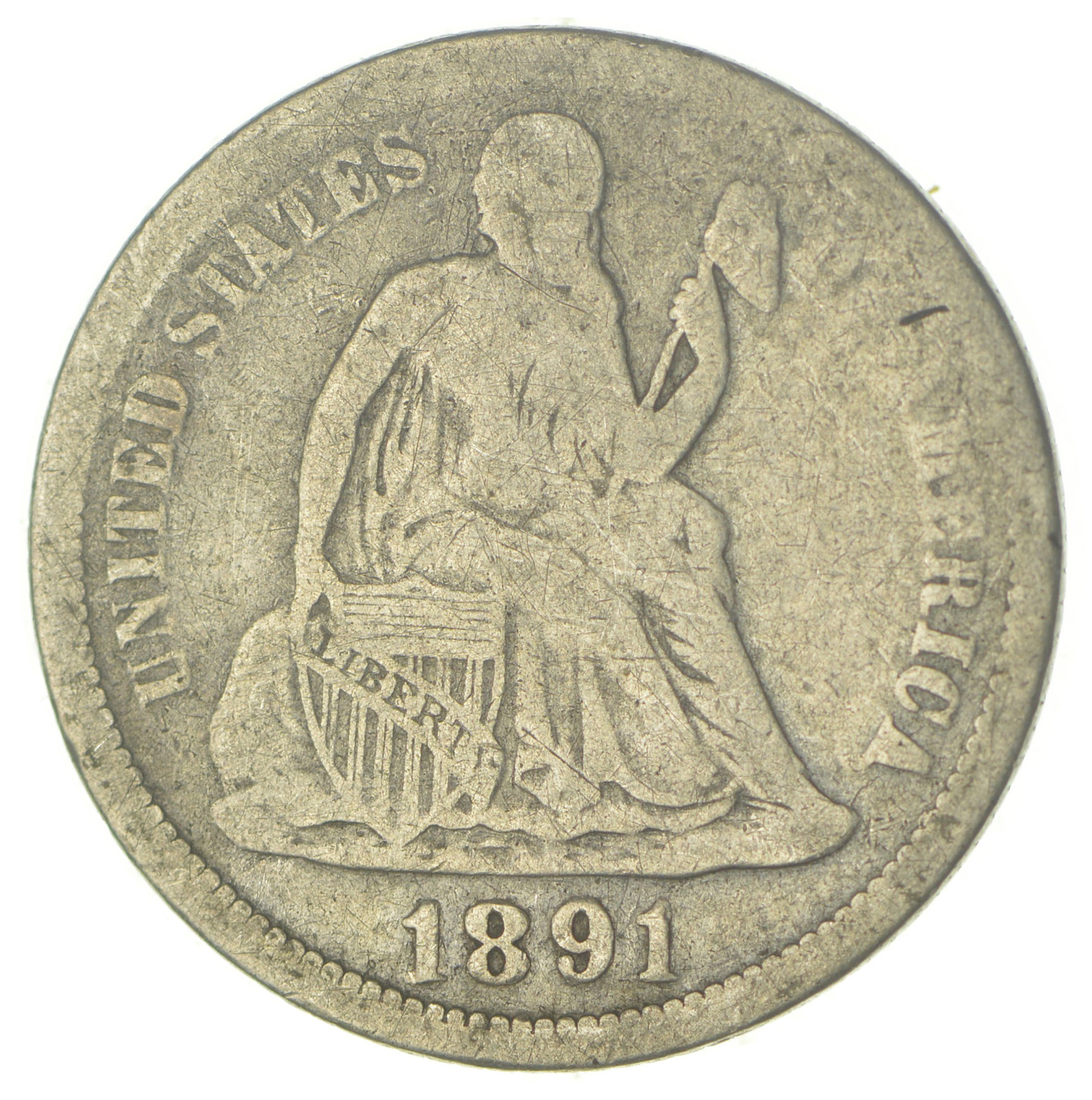 1891-O Seated Liberty Silver Dime | Property Room