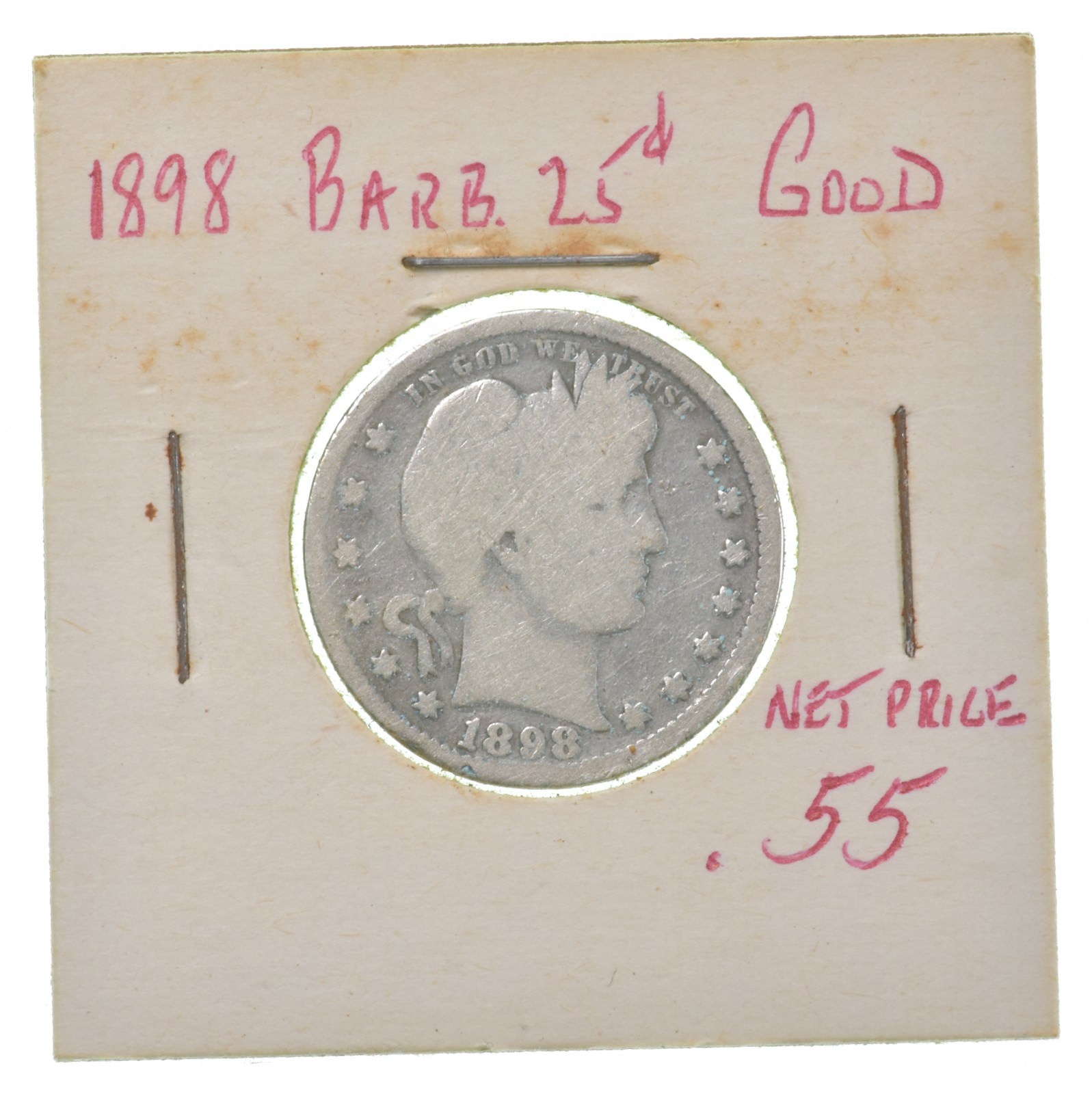 1898 Barber Quarter From a COIN COLLECTION from 1970's | Property Room