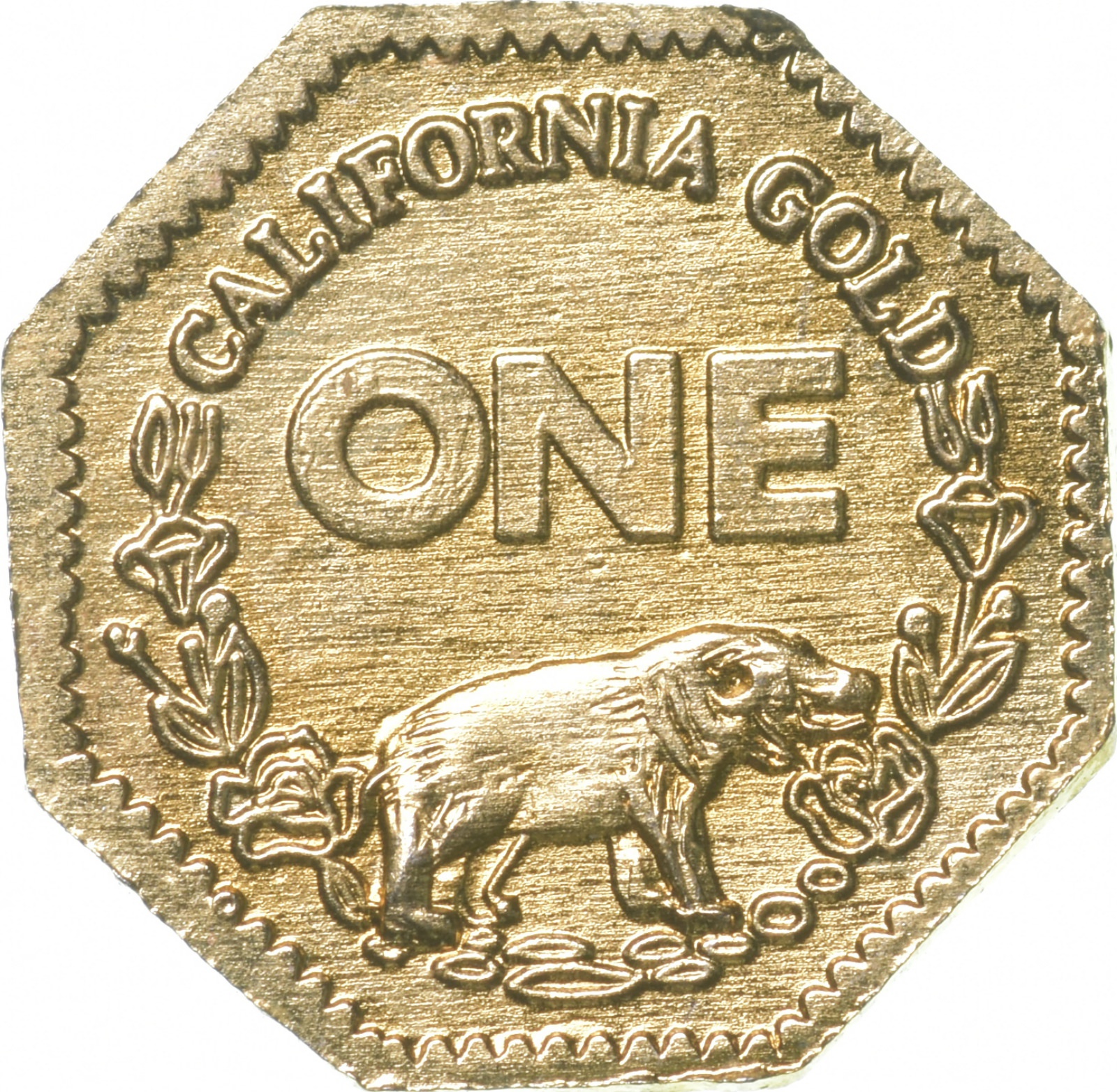 1898 Indian Head Octagonal California Gold Rush Souvenir Token ...