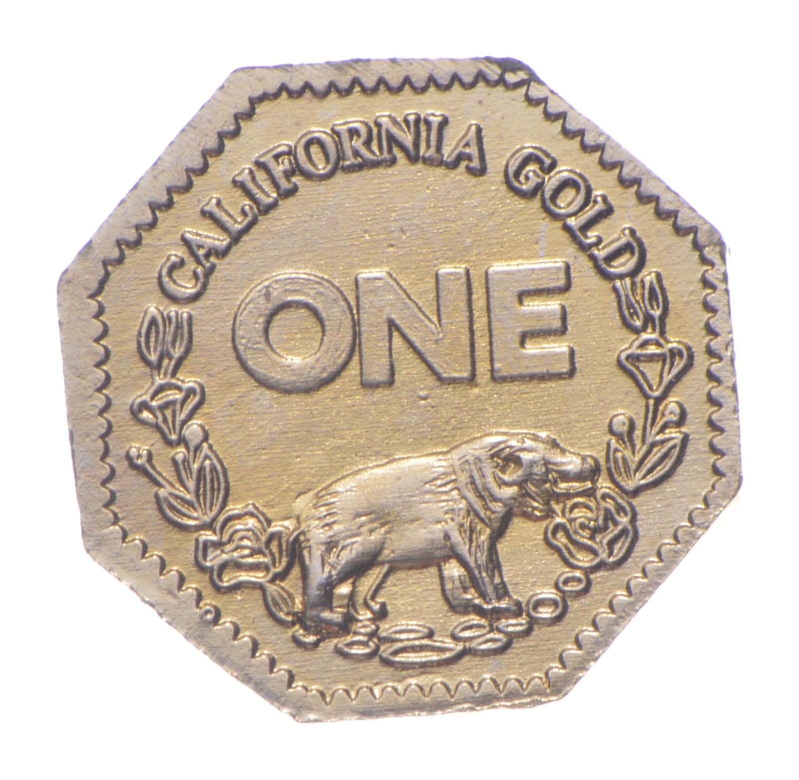 1898 Octagonal California Gold Rush Souvenir Token | Property Room