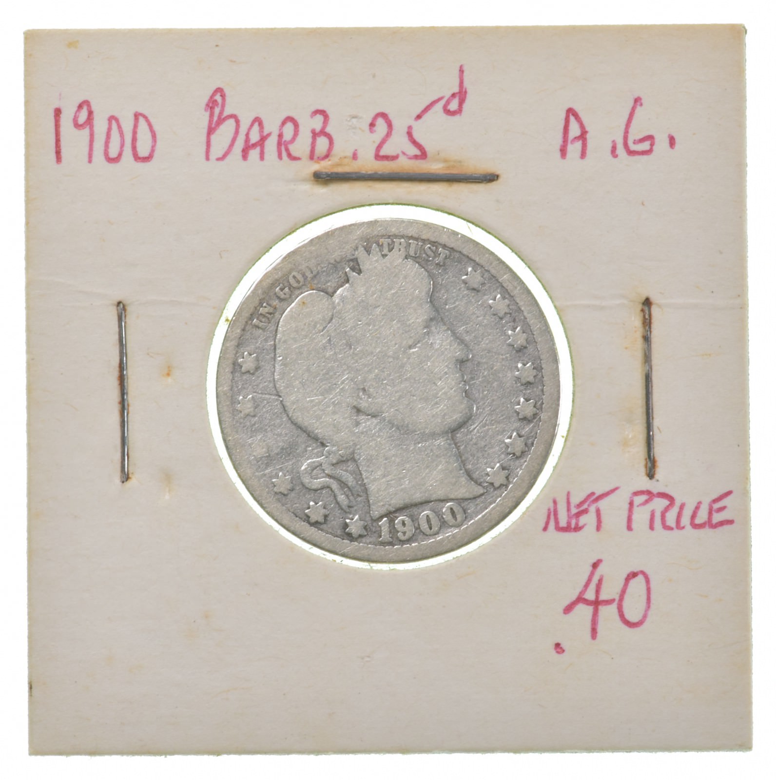 1900 Barber Quarter From a COIN COLLECTION from 1970's | Property Room