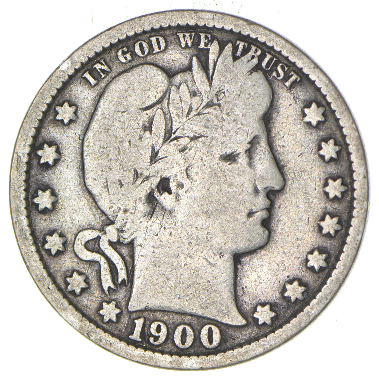 1900 Liberty Barber 90% Silver US Quarter | Property Room