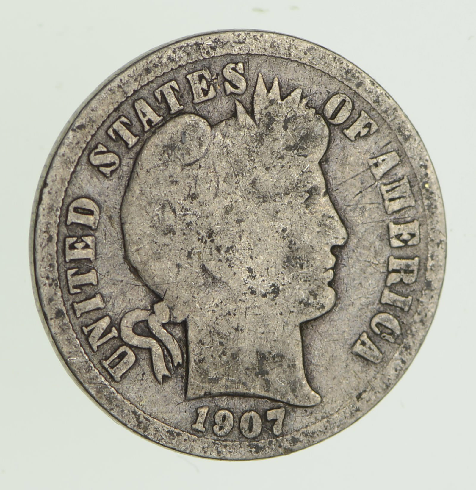 1907-D Barber Liberty 90% Silver United States Dime | Property Room