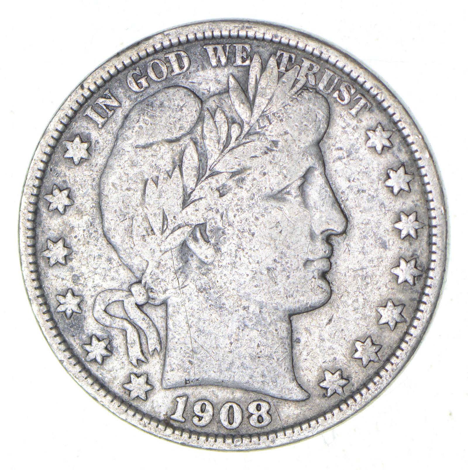 1908-D Barber Head Silver Half Dollar - Circulated | Property Room