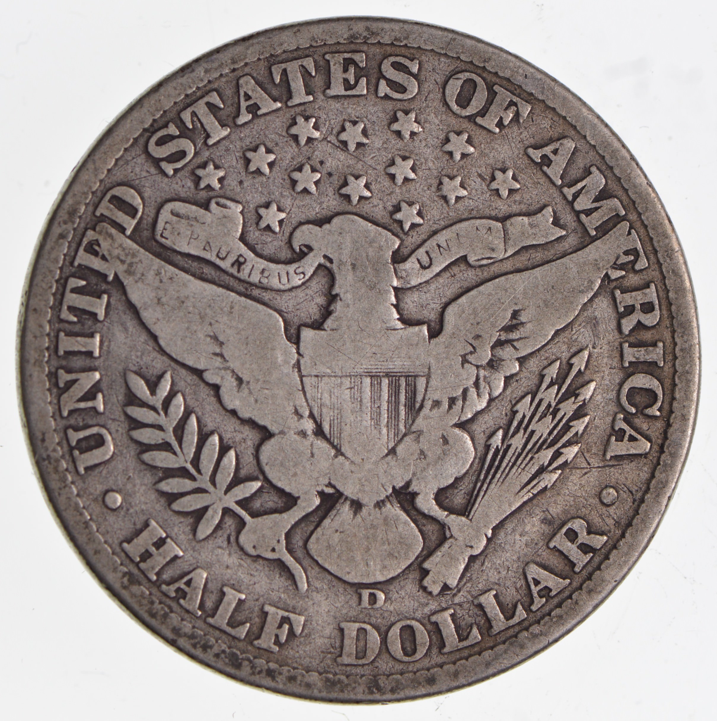 1908-D Liberty Barber 90% Silver US Half Dollar | Property Room