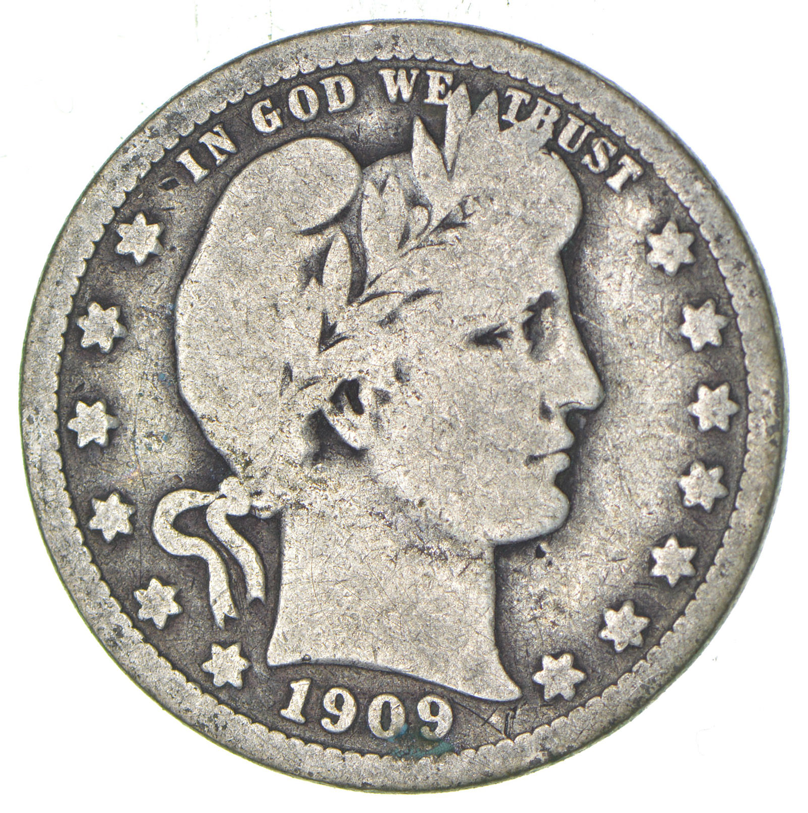 1909 Liberty Barber 90% Silver US Quarter | Property Room