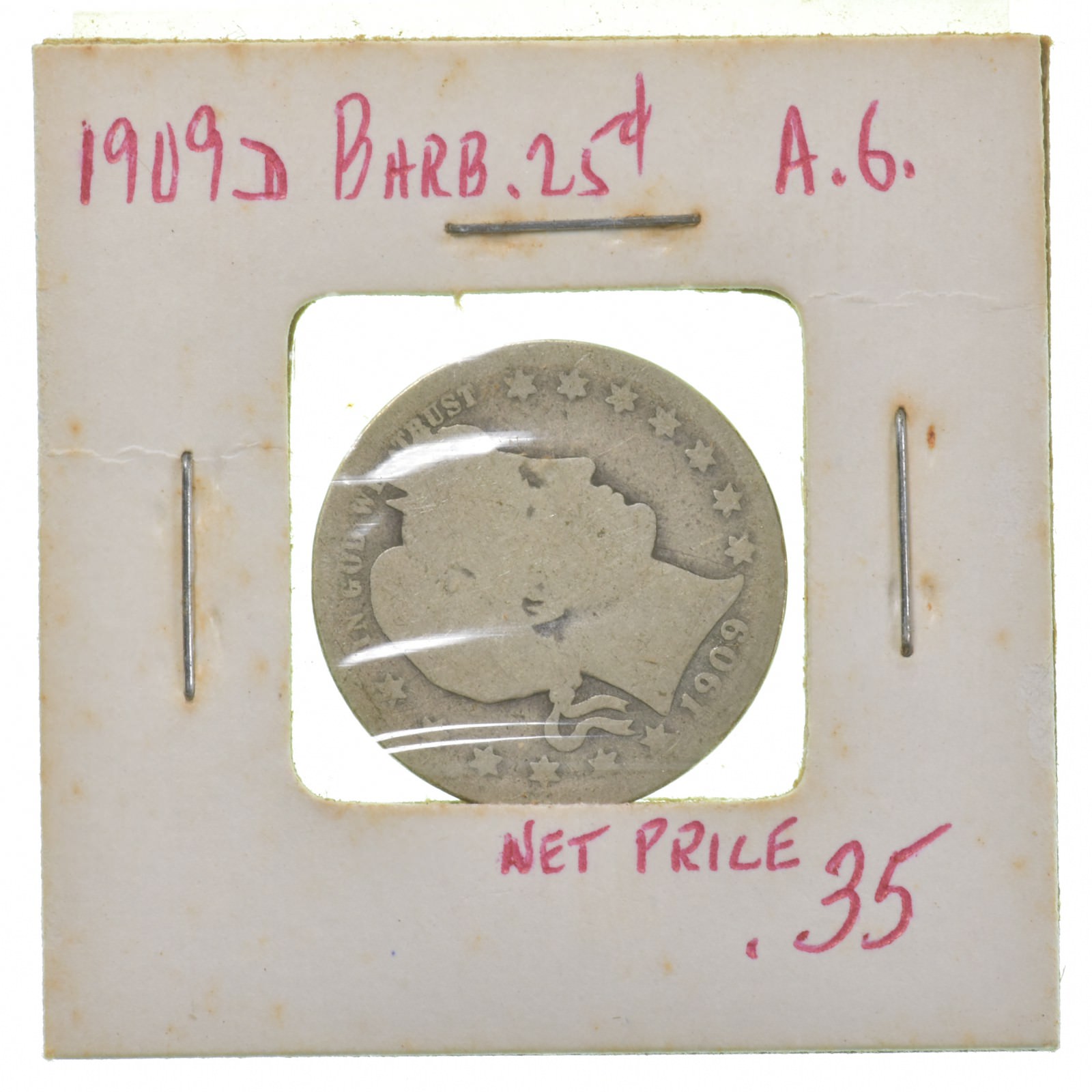 1909-D Barber Quarter From a COIN COLLECTION from 1970's | Property Room