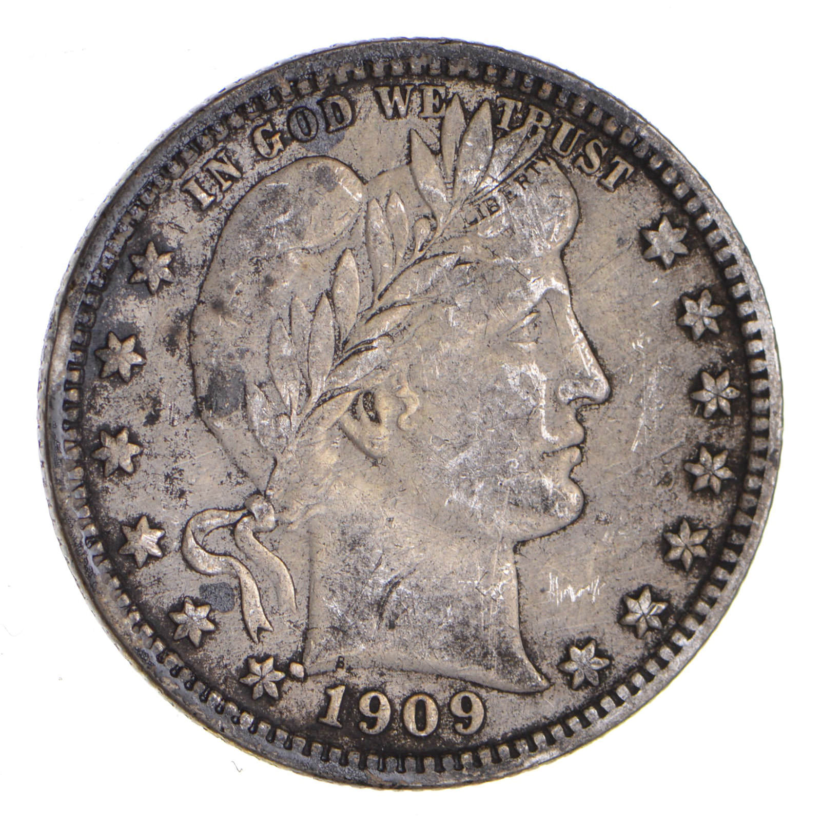 1909-D Barber Silver Quarter - Sharp | Property Room