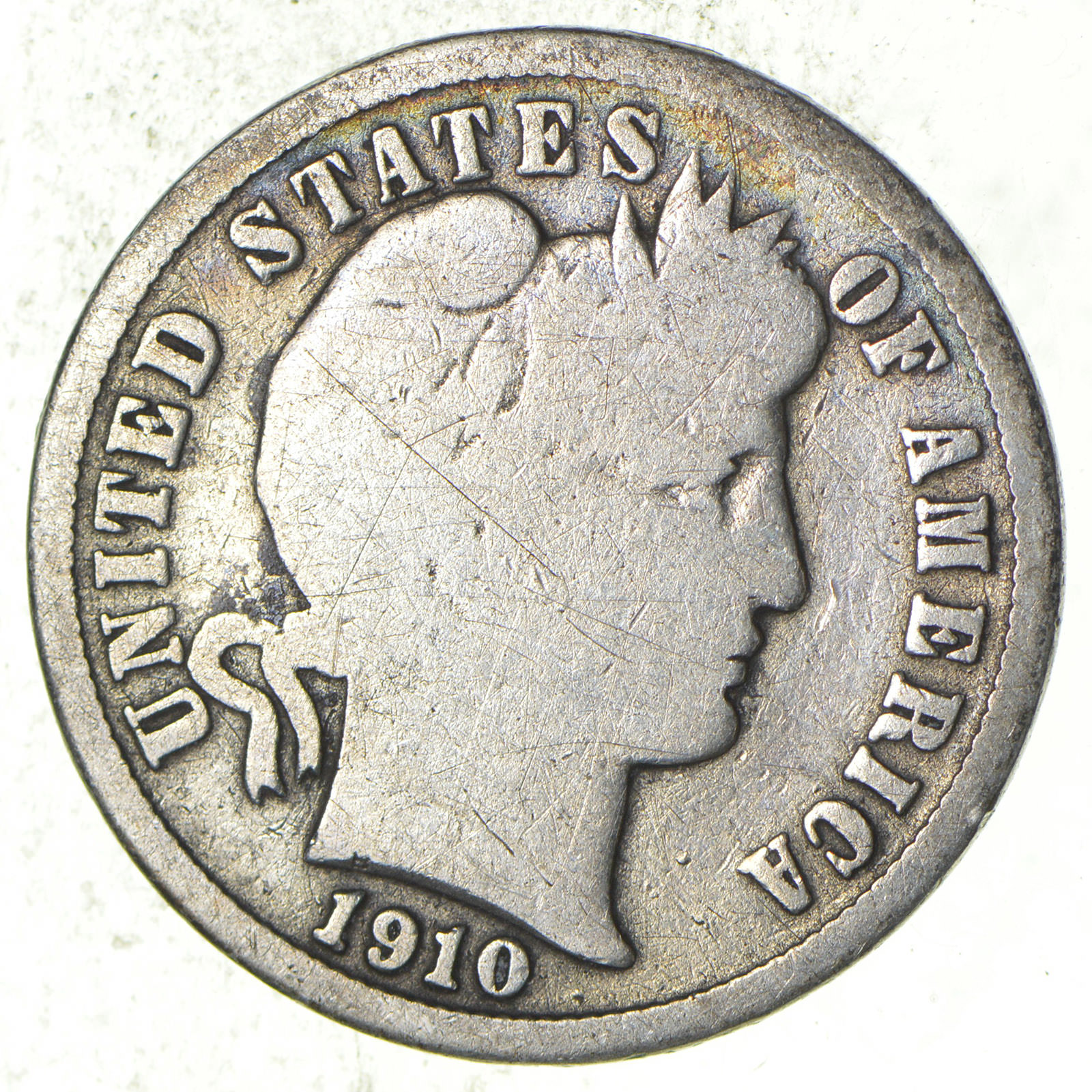 1910 Barber Liberty 90 Silver United States Dime Property Room