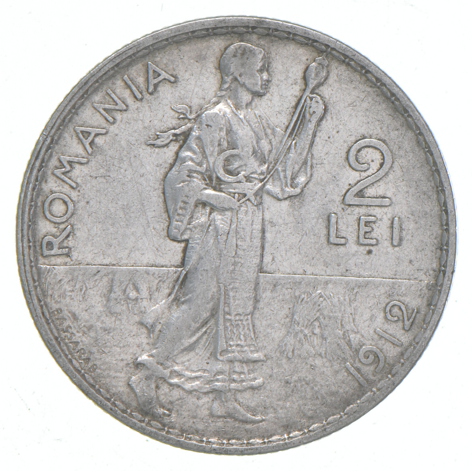 1912 Romania 2 Lei - World Silver Coin | Property Room