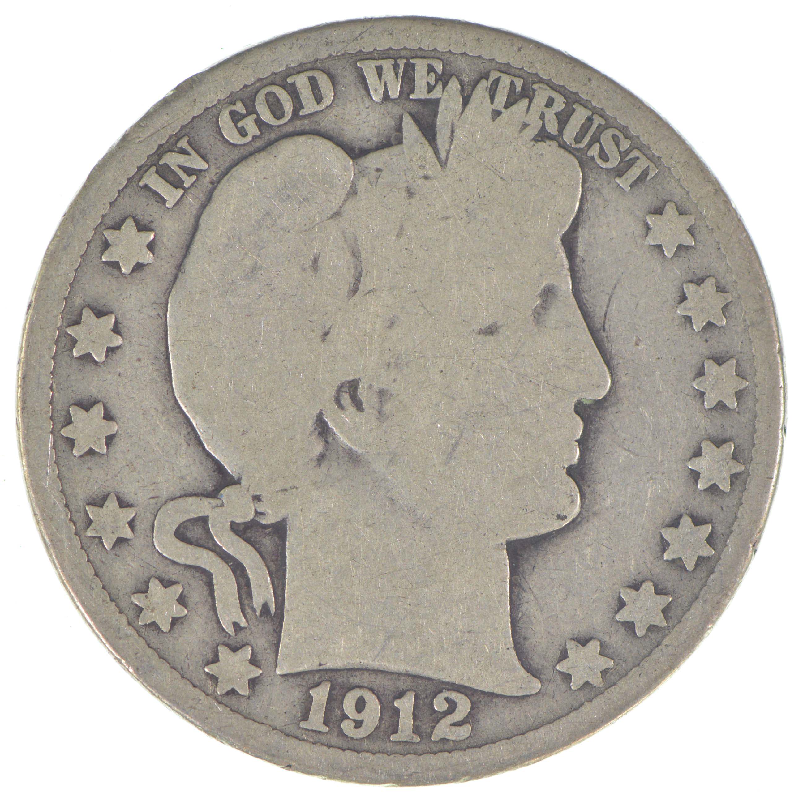1912-S Liberty Barber 90% Silver US Half Dollar | Property Room