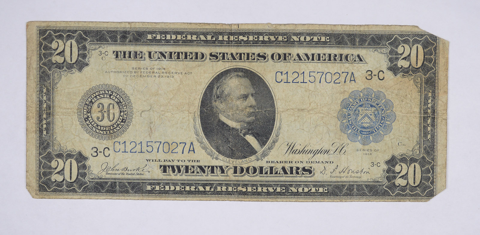 1914 $20.00 Federal Reserve Large Size Note - Philadelphia | Property Room