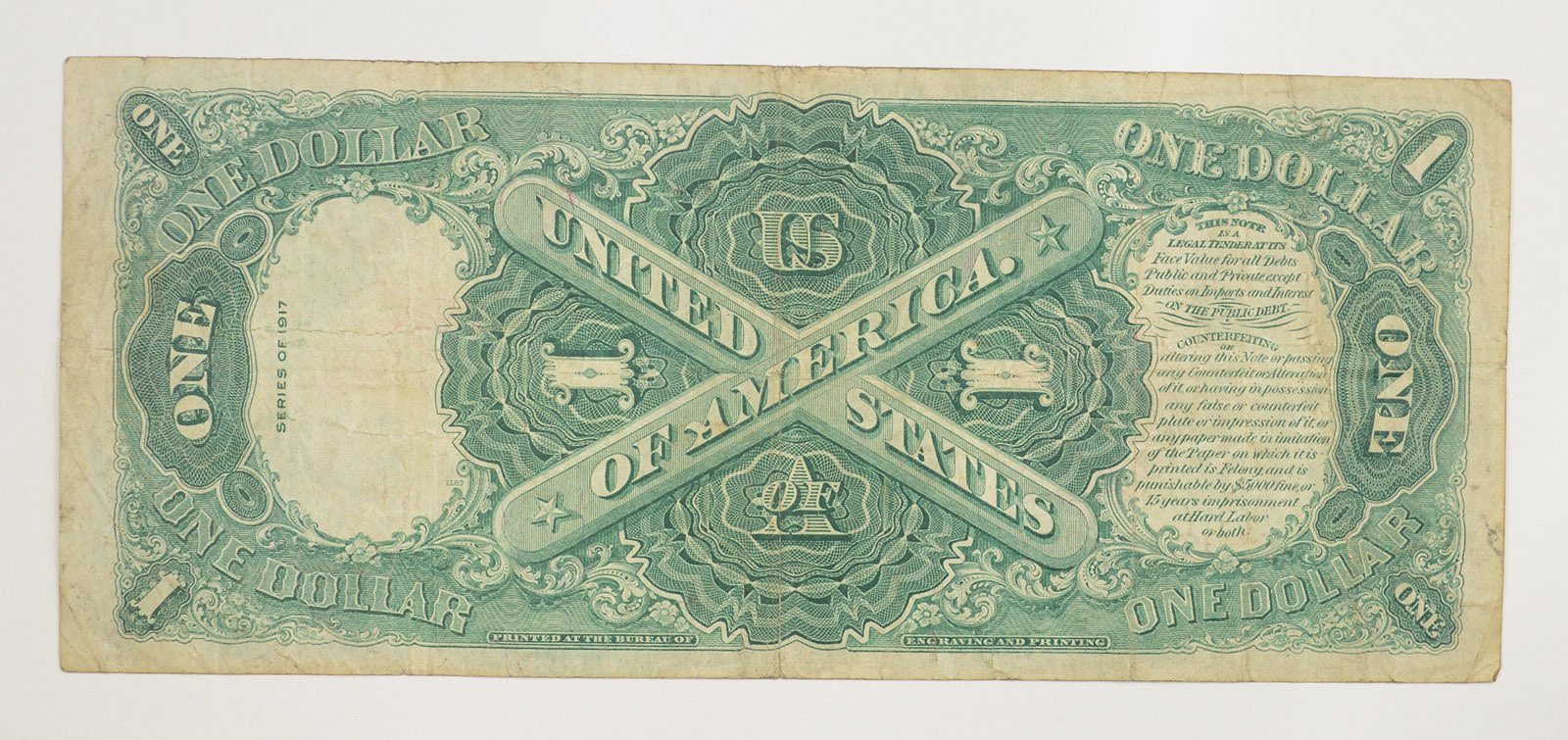 1917 $1.00 Red Seal Legal Tender Issue Large Size Horseblanket Treasury ...