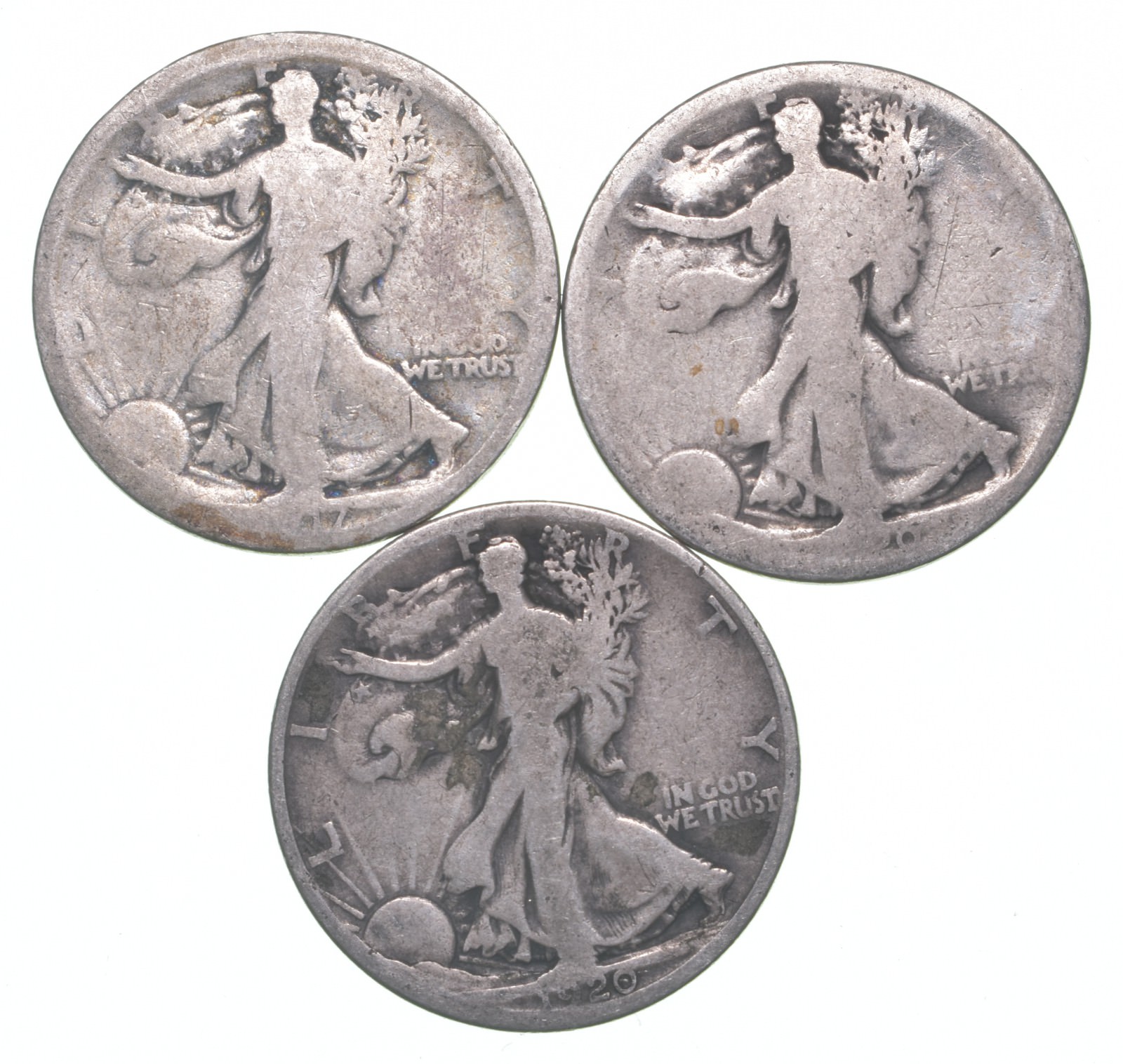 1918 1919-D 1920-S Walking Liberty Half Dollars 90% Silver Lot Collection | Property Room