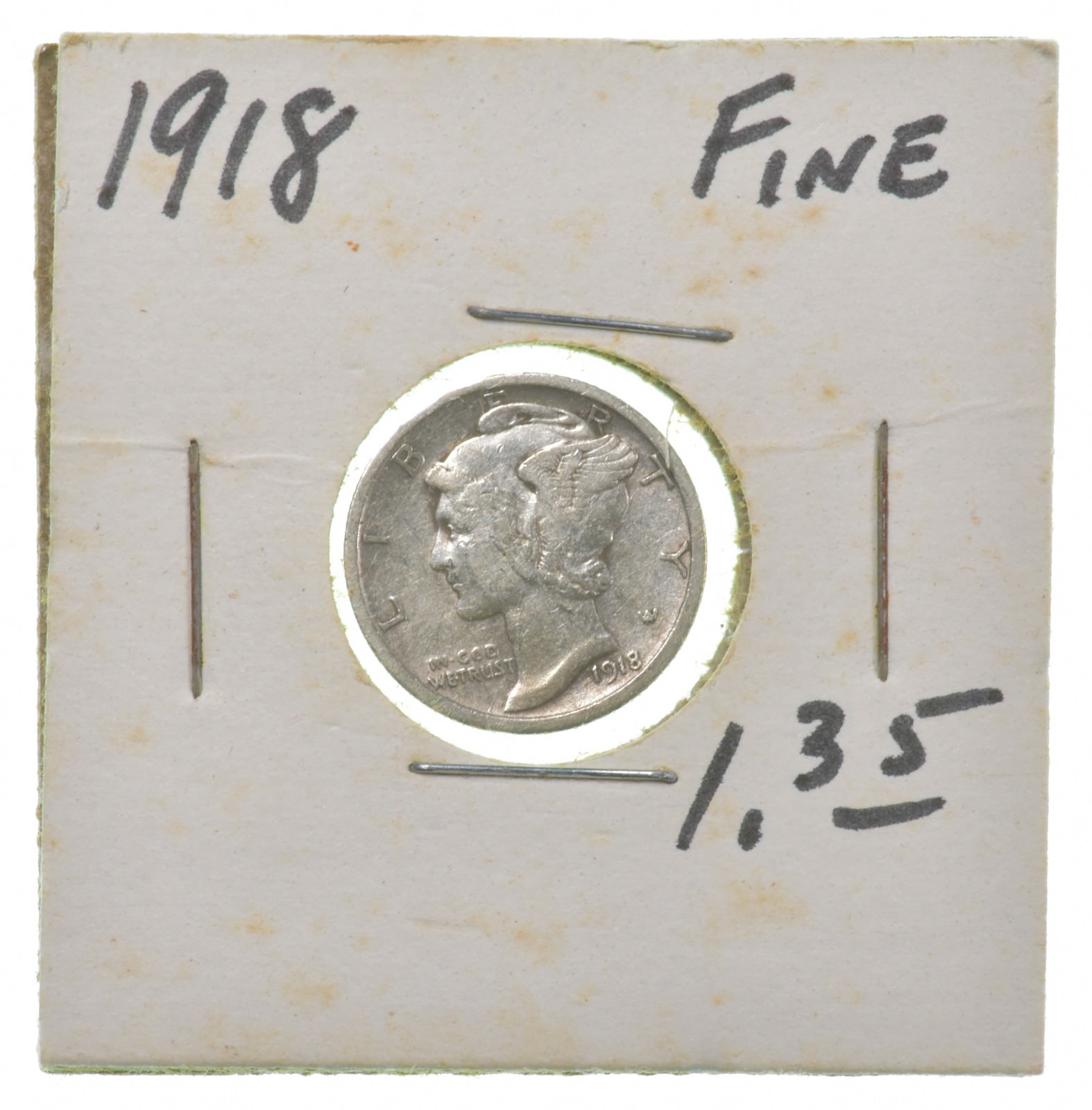 1918 Mercury Dime From a COIN COLLECTION from 1970's | Property Room
