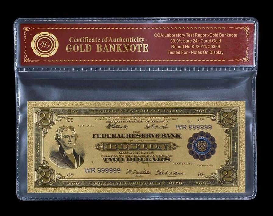 1918 Philadelphia Battleship $2 Gold Color- Beautifully Displayed ...