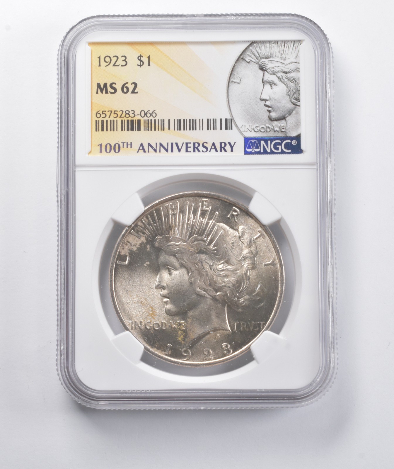 1923 - MS62 Peace Silver Dollar Special 1921/2021 100th Label NGC ...