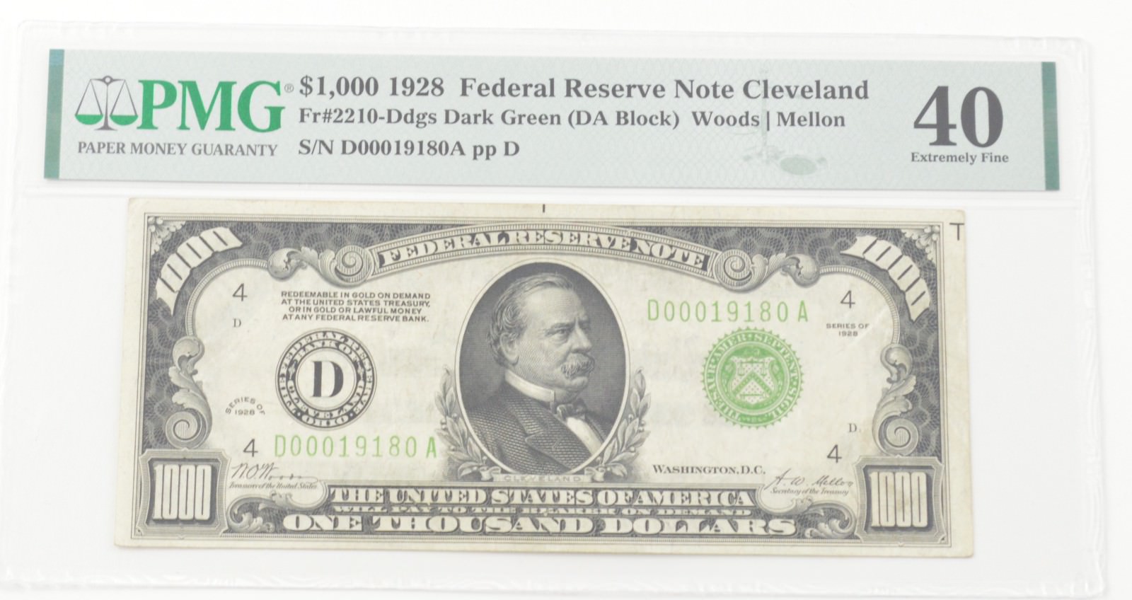 1928 $1000 Cleveland, OH. Federal Reserve Note - FR#2210-Ddgs - Dark ...