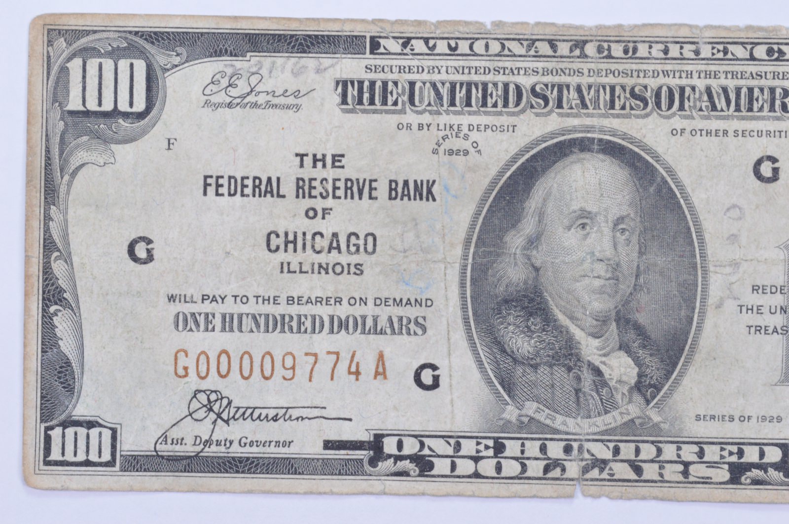 1929 Brown Seal - $100 National Currency - Chicago, IL Federal Reserve Bank | Property Room