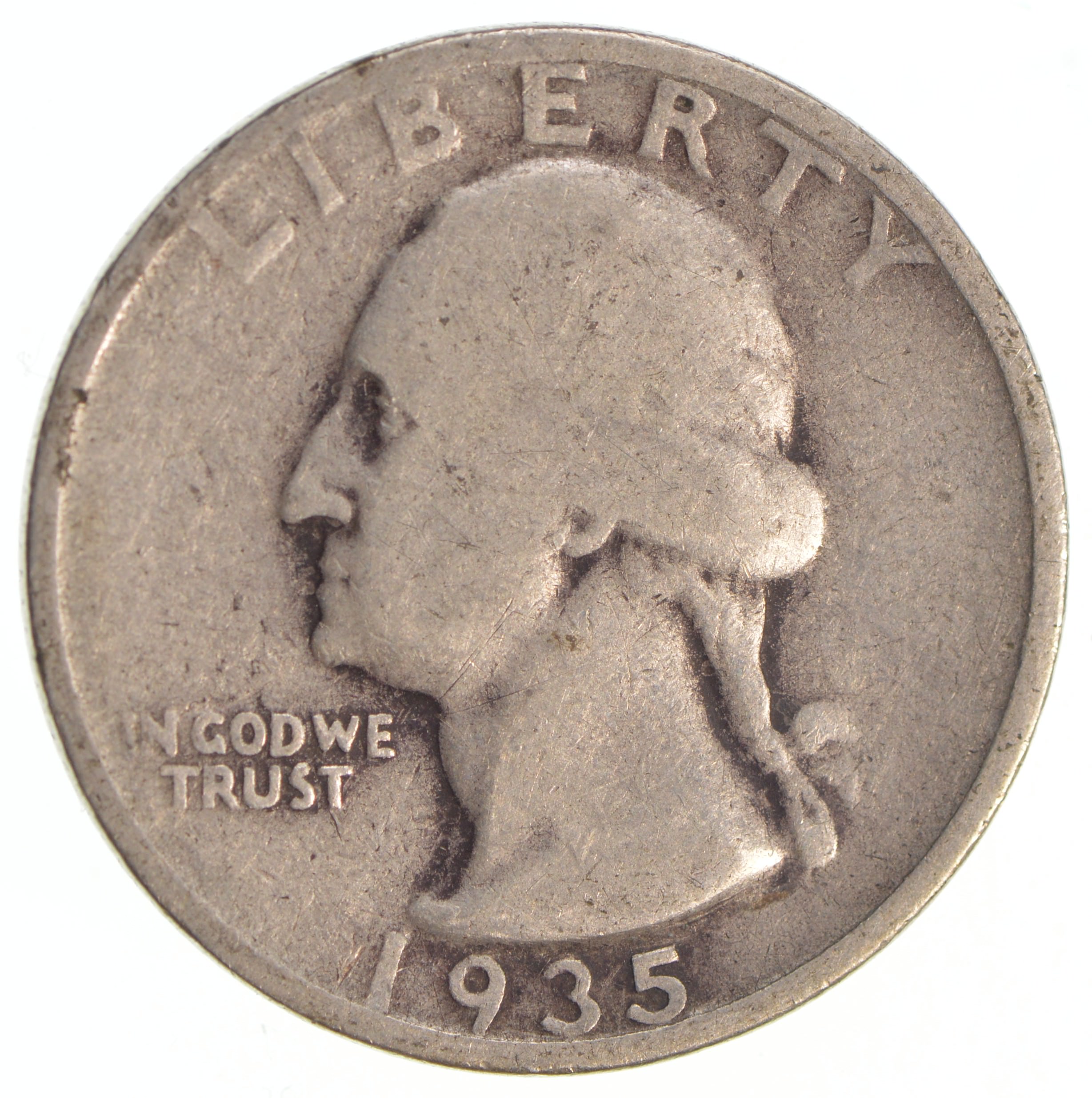 1930's - Depression - LOW MINTAGE - 1935 Washington Quarter - 90% ...