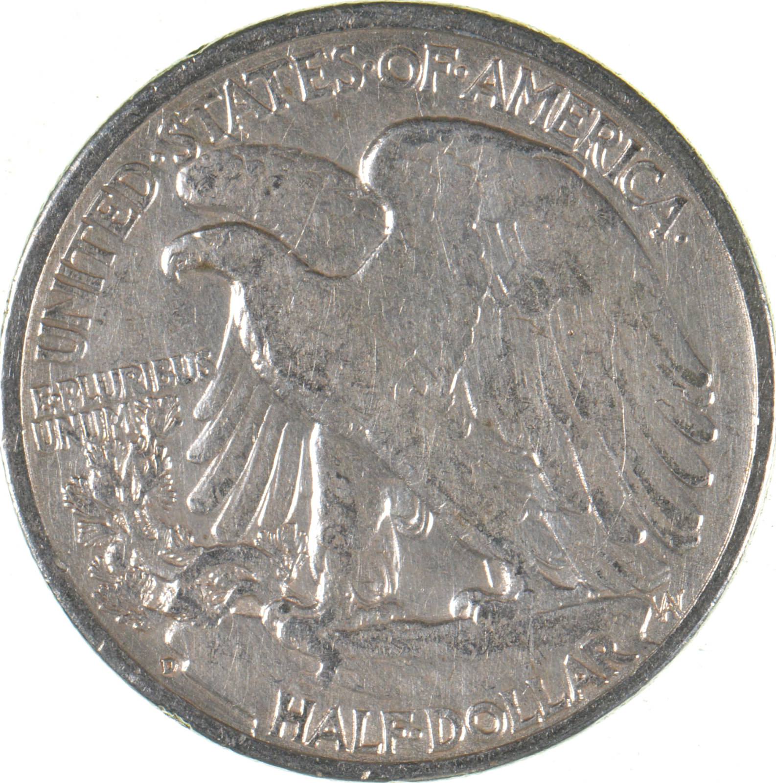 1936-D Walking Liberty 90% Silver US Half Dollar | Property Room