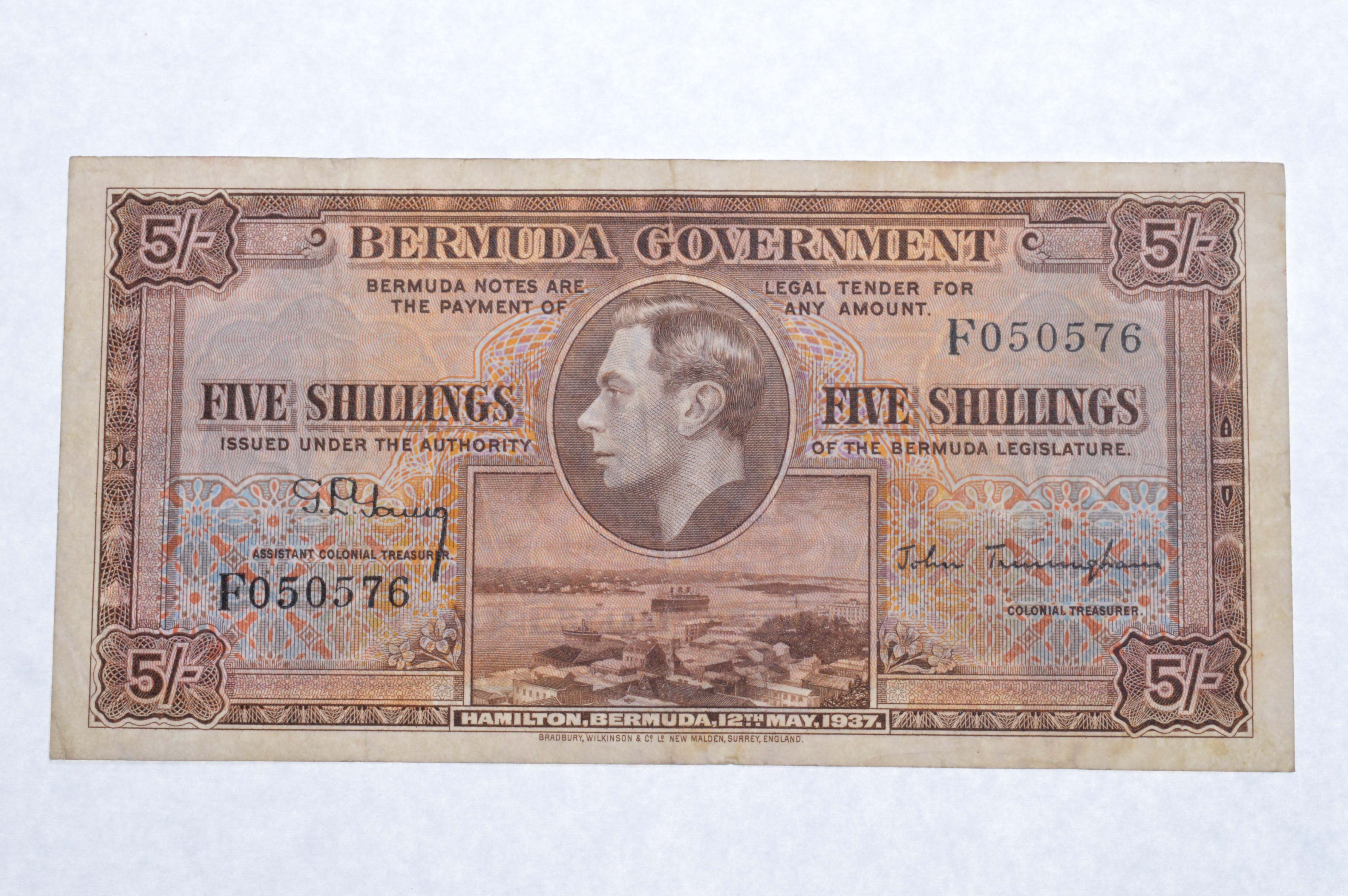 1937 Bermuda 5 Shillings - World Note | Property Room