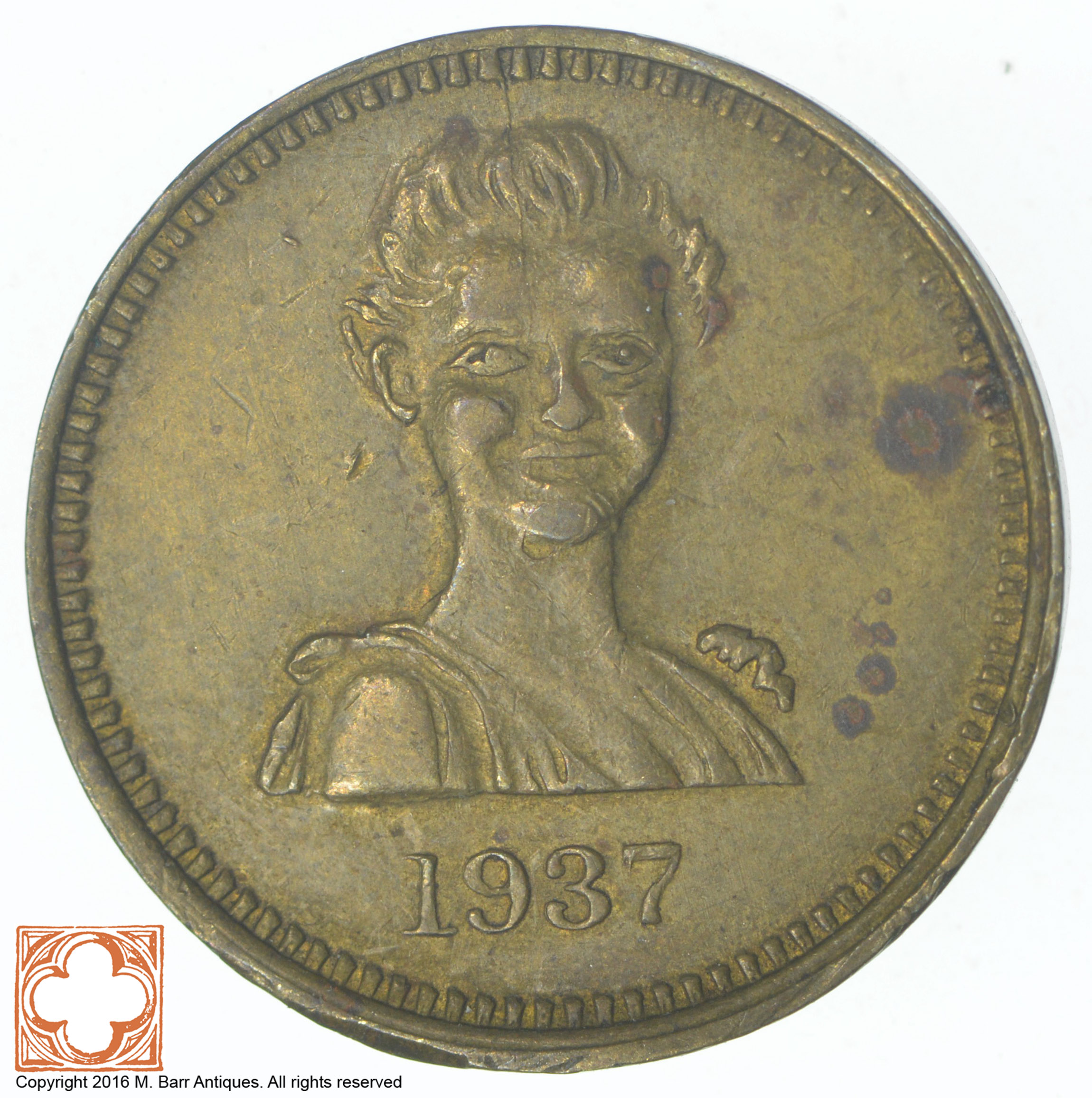 1937 Woman Portrait Token | Property Room