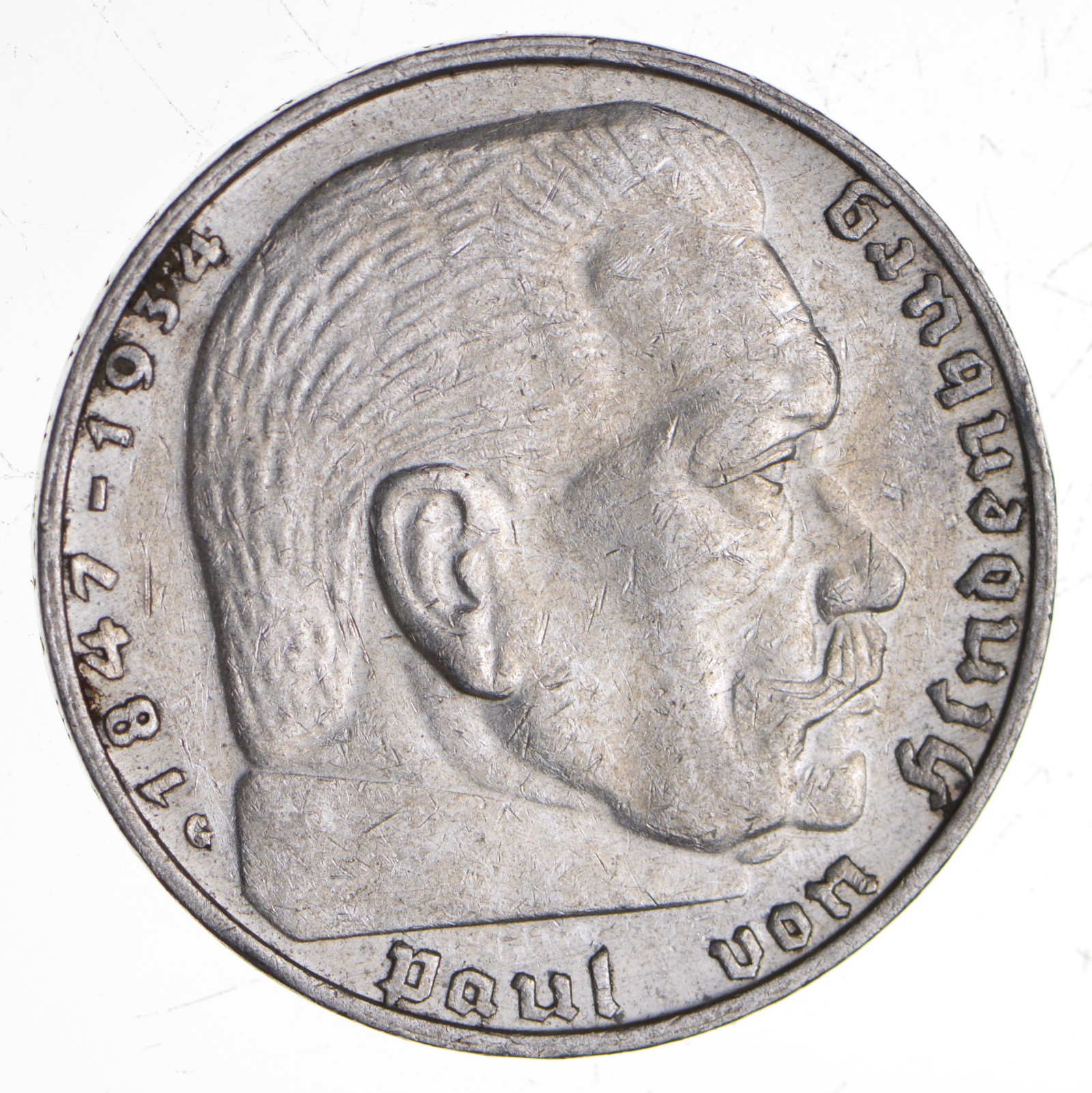 1938 GERMAN WW2 NAZI 2 Mark Swastika Silver Historic Coin - Germany War ...