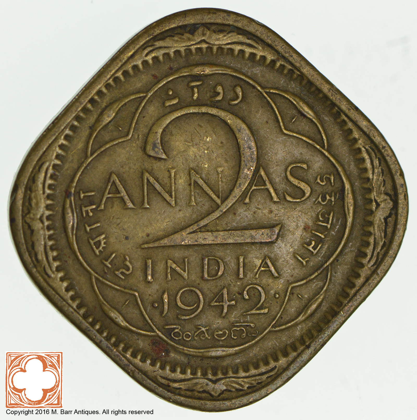 1942 India 2 Annas | Property Room