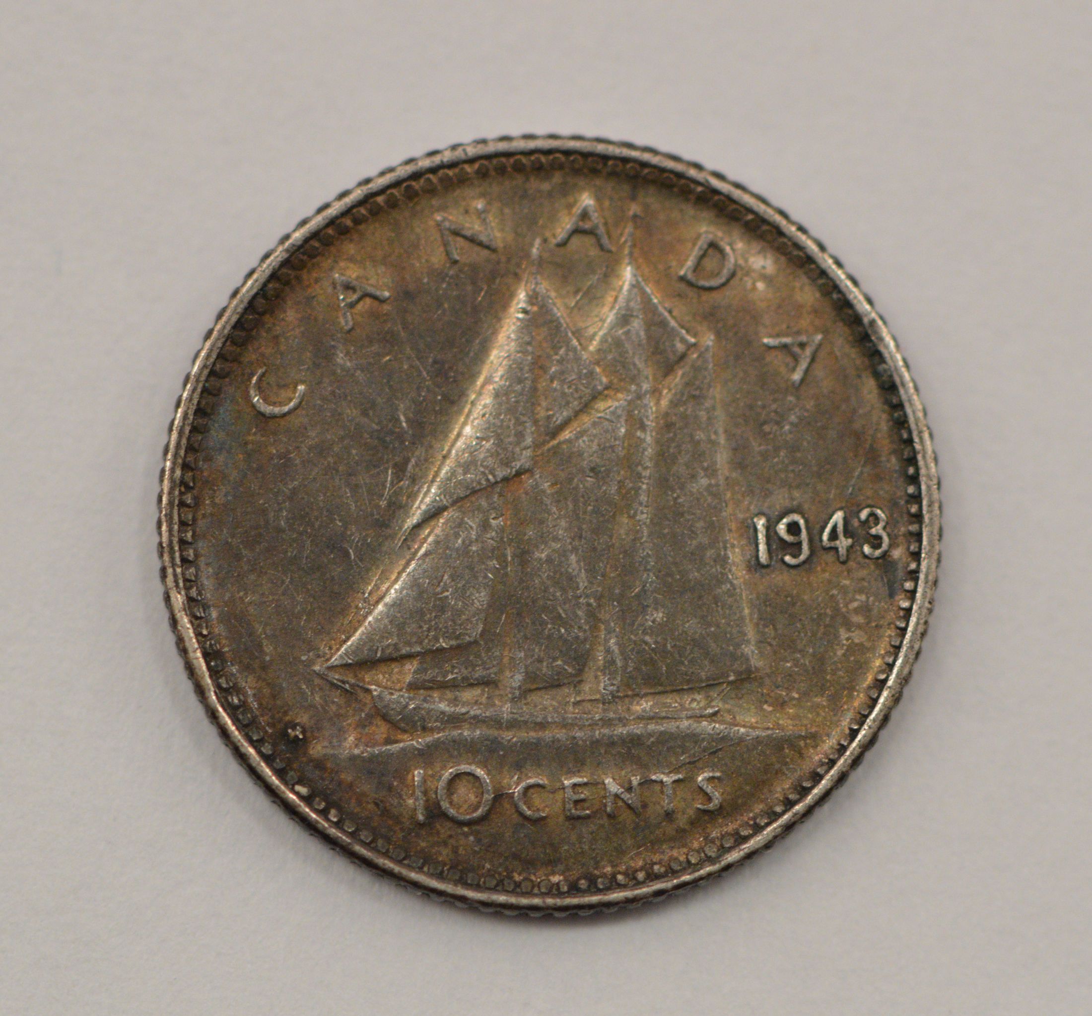 1943 Canada 10 Cents Silver Foreign Coin | Property Room