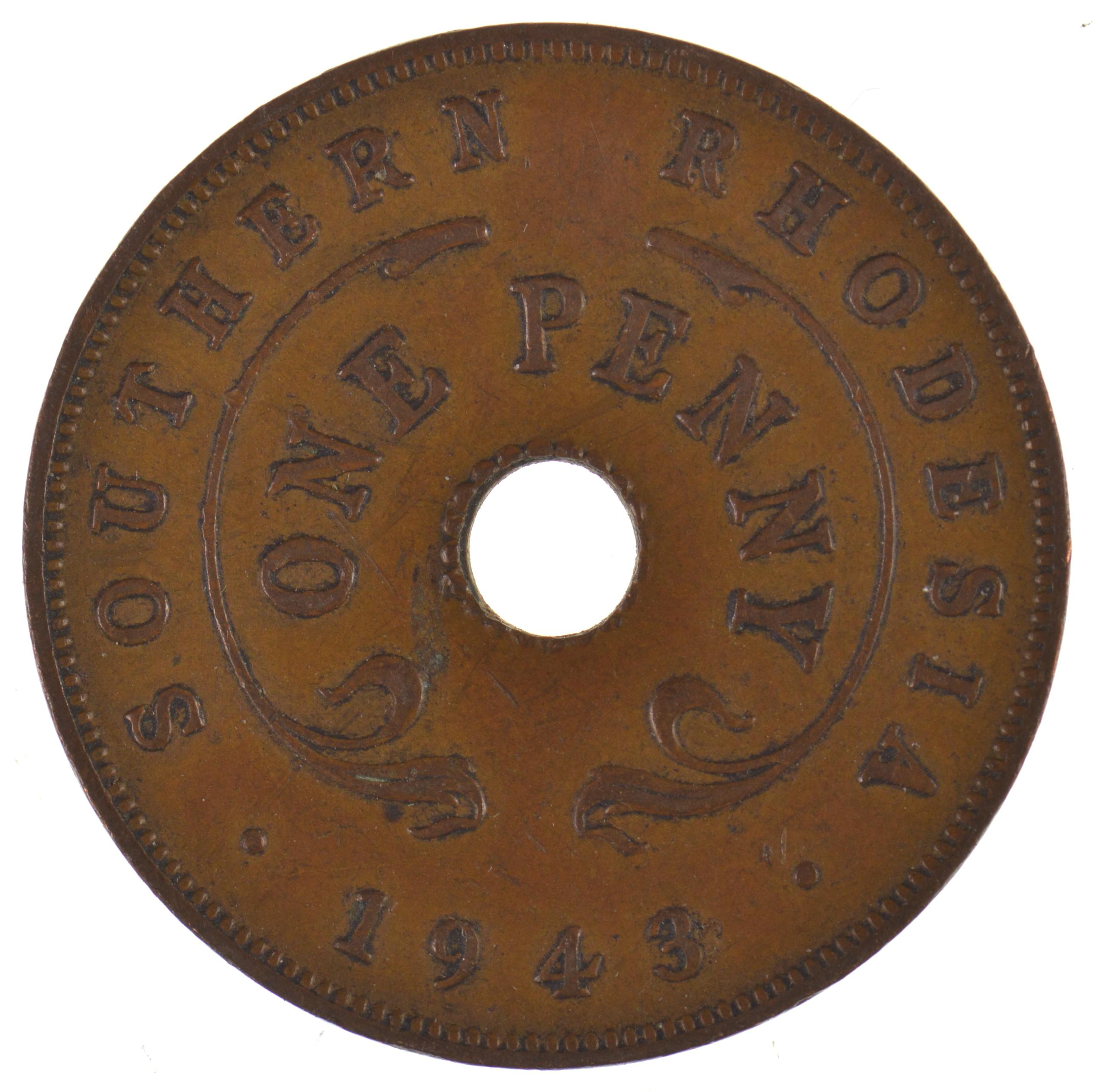 1943 Southern Rhodesia One Penny King George VI | Property Room