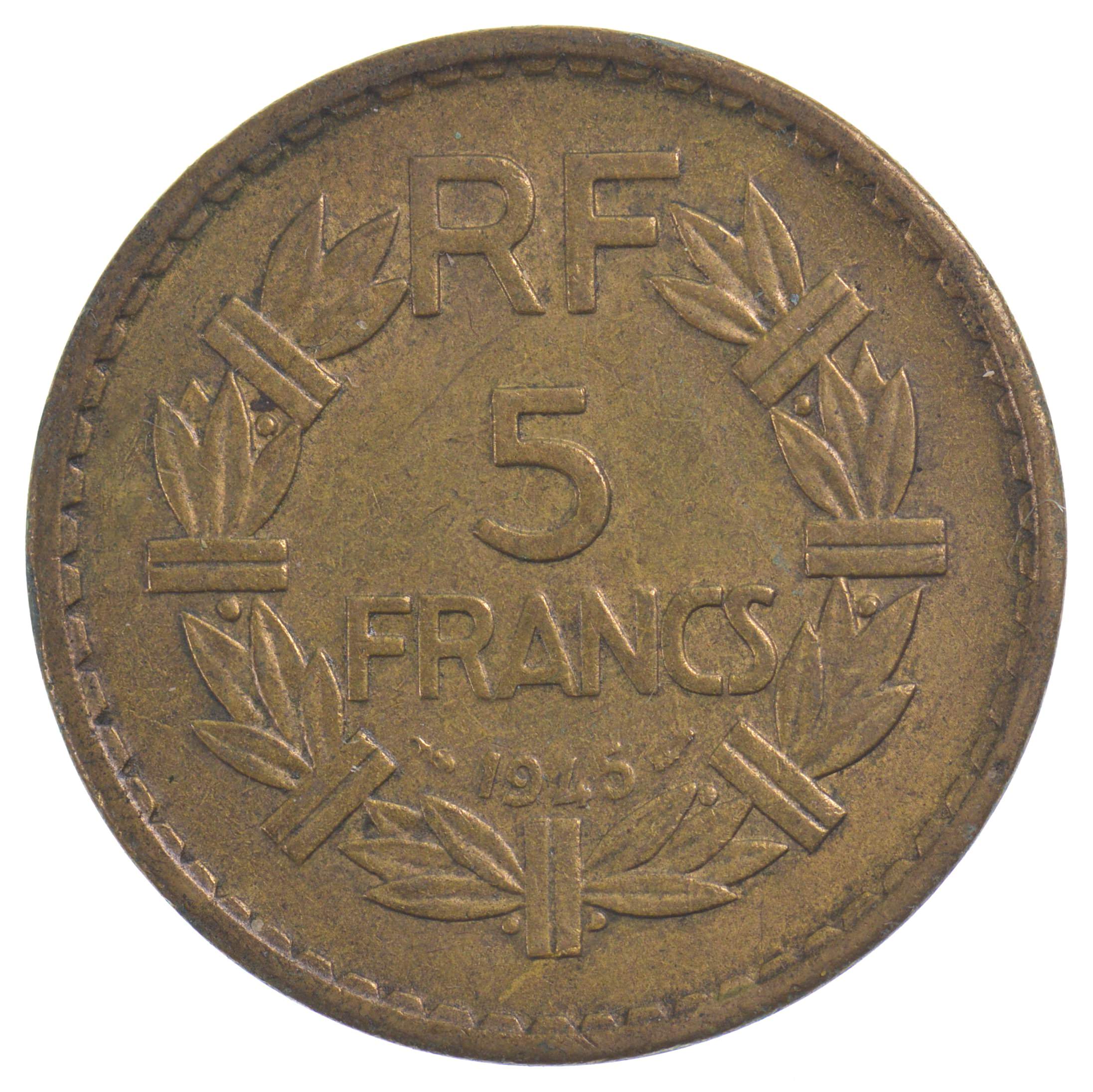 1945 France 5 Francs | Property Room