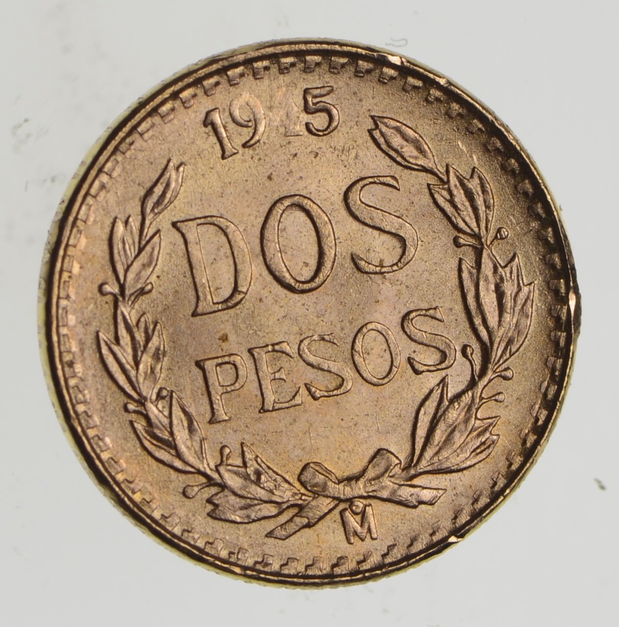 1945 Mexico Gold 2 Pesos - Gold World Coin | Property Room