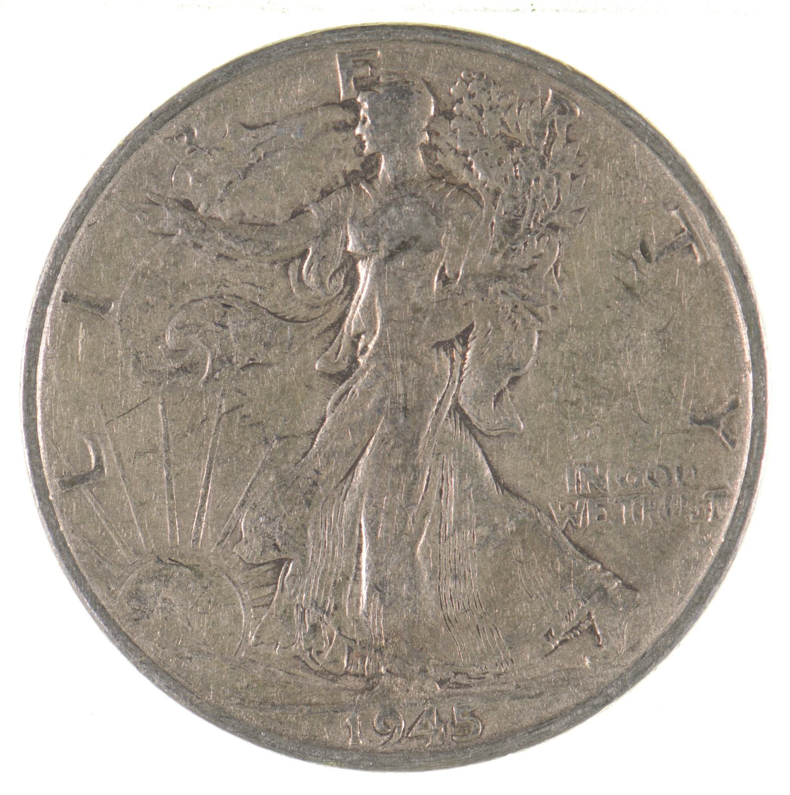1945-S Walking Liberty 90% Silver US Half Dollar | Property Room