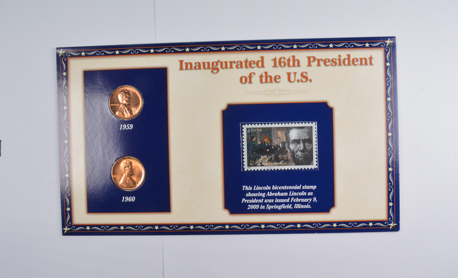 1959 & 1960 Lincoln Memorial Cents With Commemorative Stamp - 16th ...