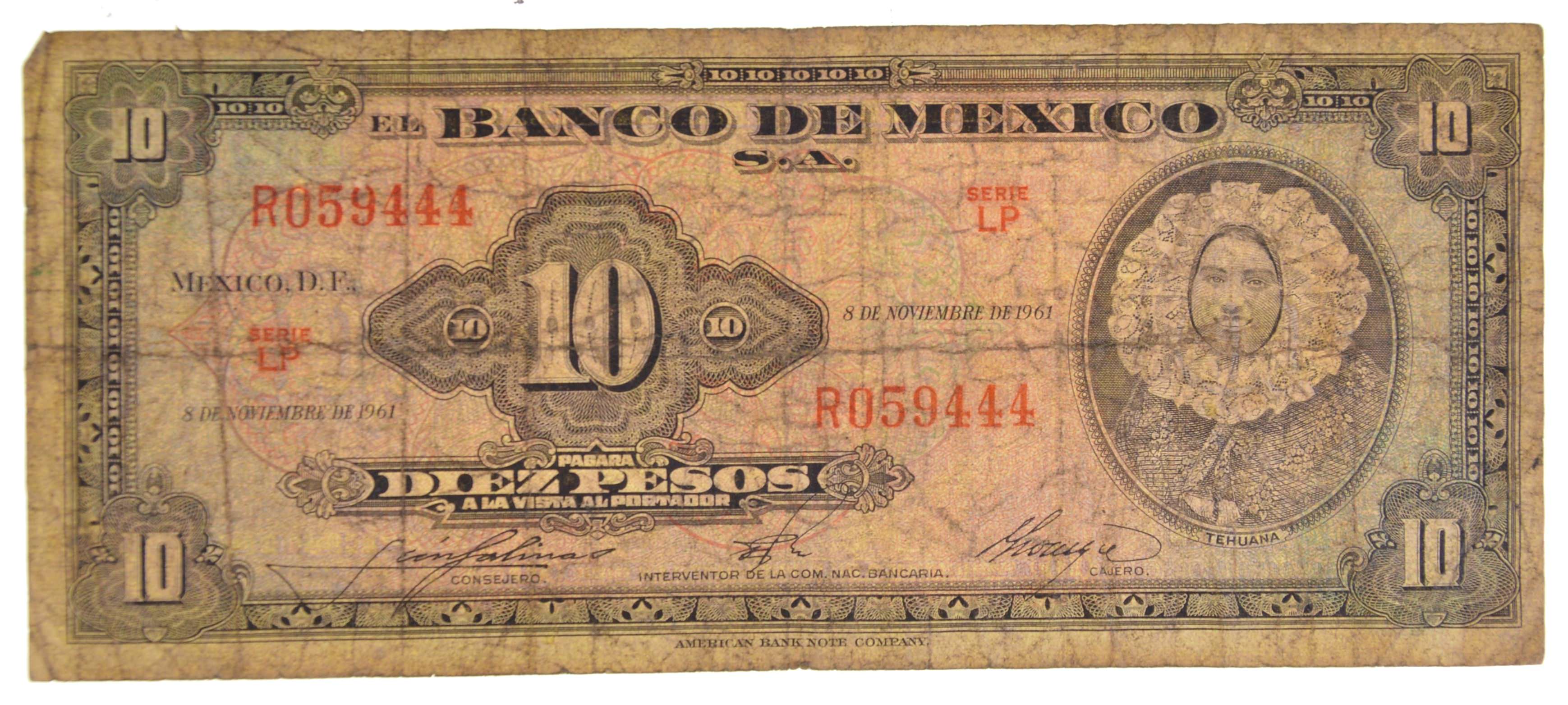 1961 Mexico 10 Pesos Note | Property Room