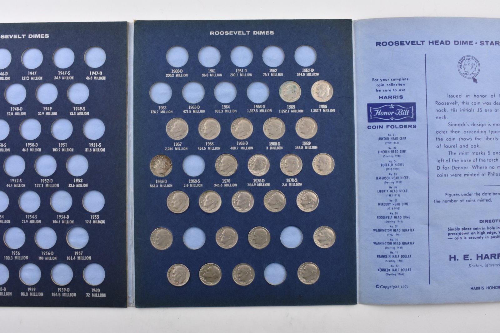 1962-1979 Roosevelt Dime Collection Album Set | Property Room