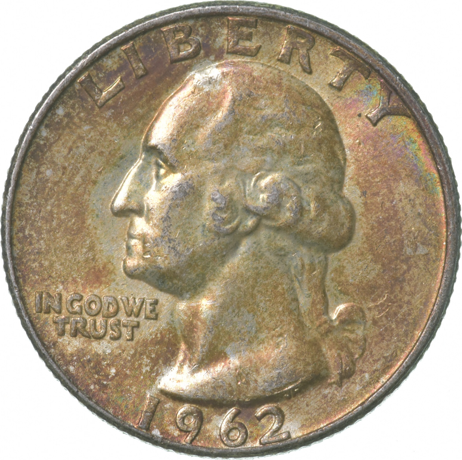 1962-D Washington Quarter Insane TONE - Great Colors | Property Room
