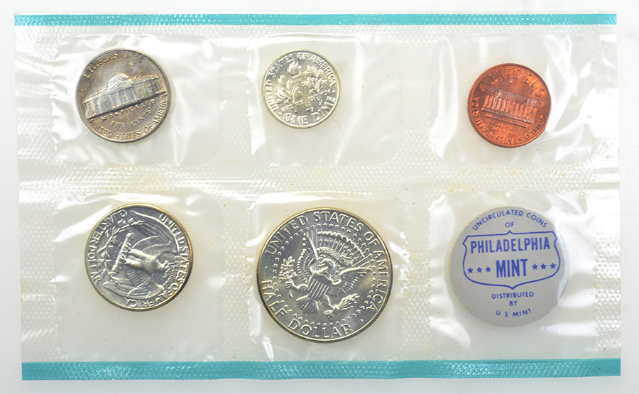 1964 10 Coin P&D US Mint Uncirculated Coin Set - (2) of Each - Pennies ...